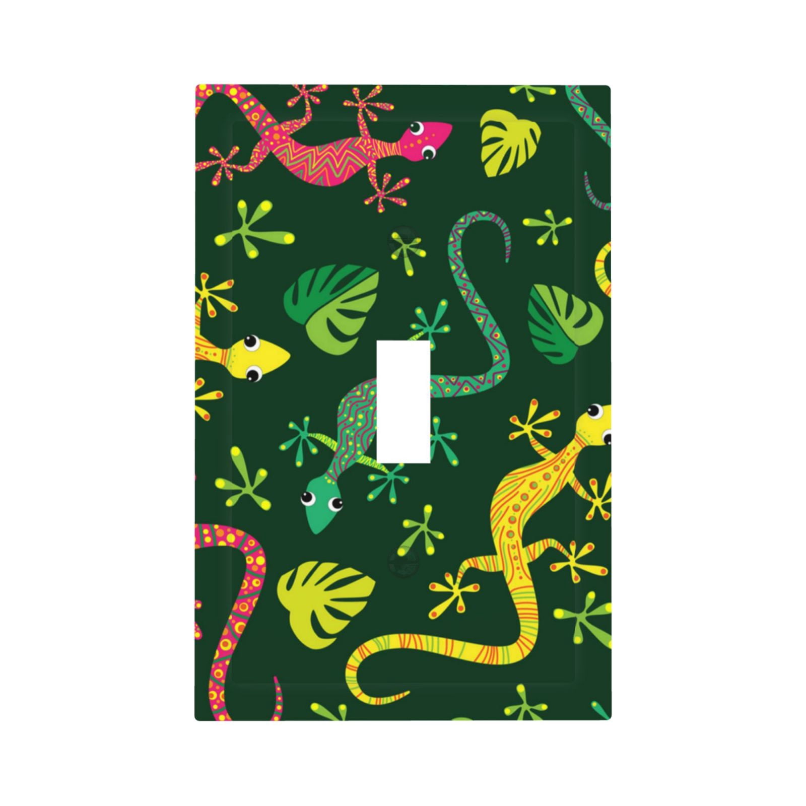 Colorful Lizard Gecko Native Single Toggle Wall Plate 1 Gang Decorative ...