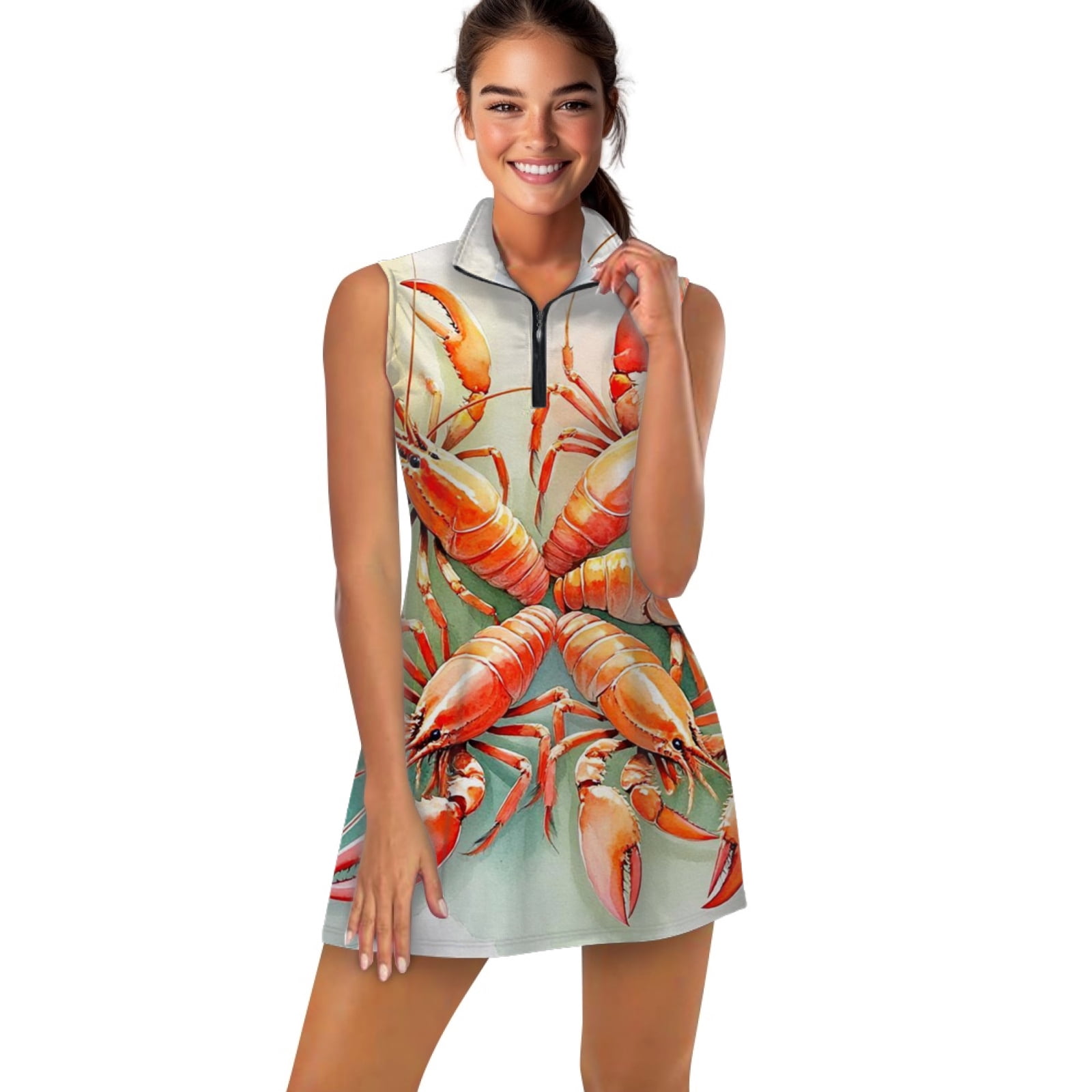 Colorful Lobster Illustration Sports Dresses Women Tennis Dress with ...