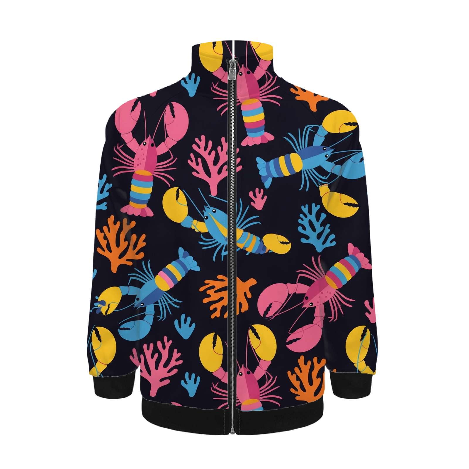 Colorful Lobsters Coral Reef Pattern Jacket Men's Street Cool Long ...