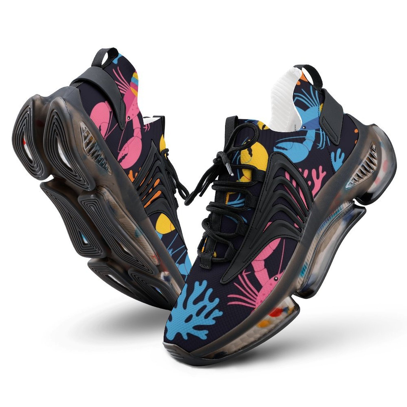 Colorful Lobsters Coral Reef Pattern Walking Shoes for Men Woman ...