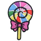 Colorful Lollipop Candy with Bow Iron On Embroidered Applique Patch ...