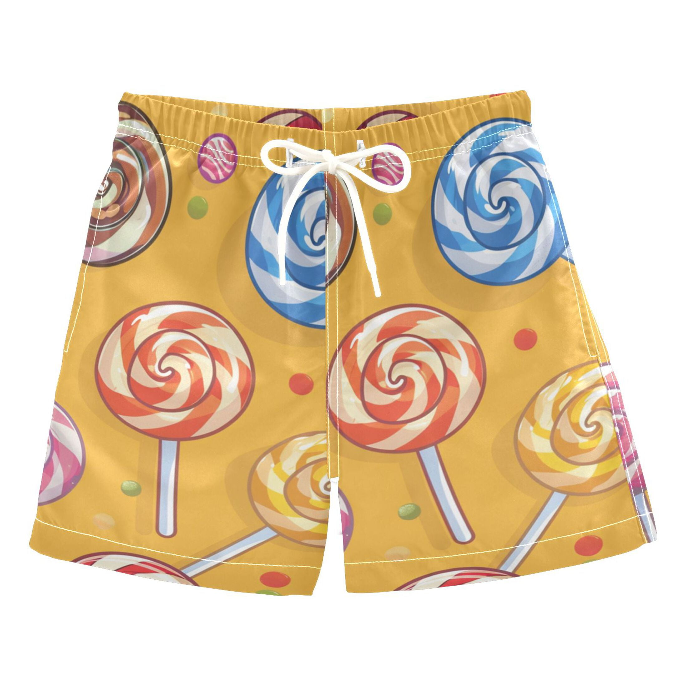Colorful Lollipop Cartoon Boys' Swim Trunks Board Shorts Beach Pants ...