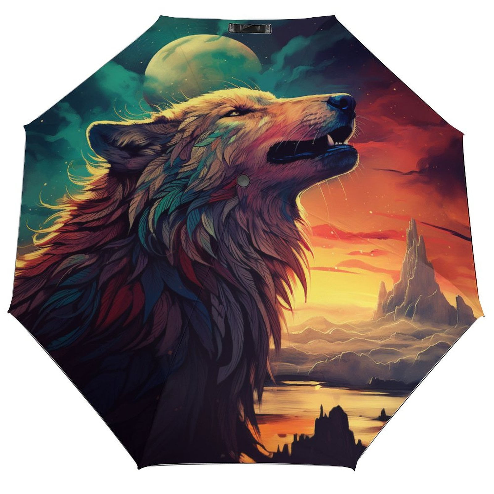 Colorful Lone Wolf Repel Umbrella Windproof Travel Umbrellas for Rain ...