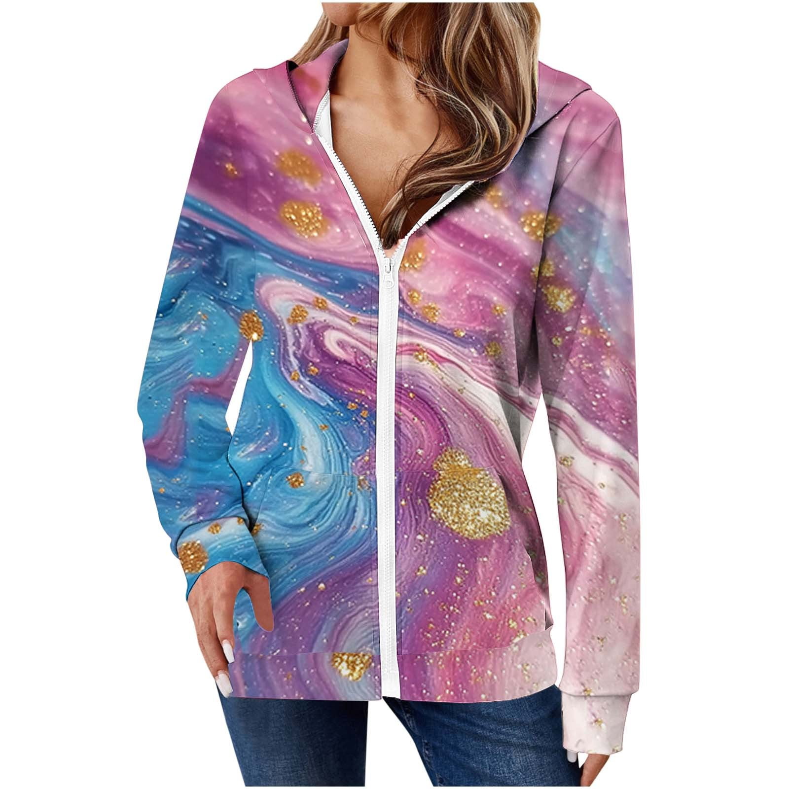Colorful Long Sleeve Shacket for Ladies Fall Winter Floral Graphic ...