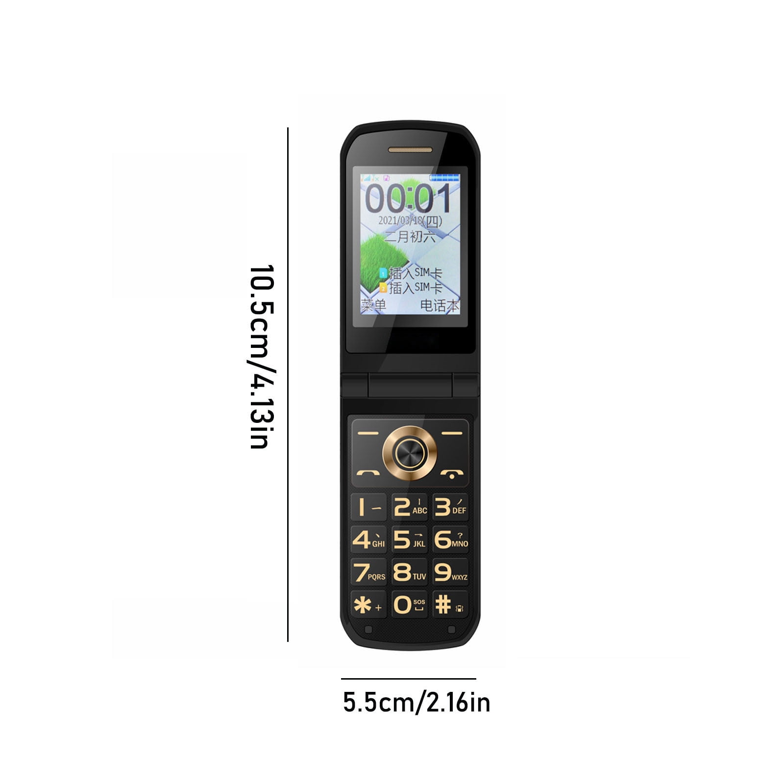 Colorful Long Standby Flip Phone For Seniors, Dual Sim, 4800Mah Battery ...