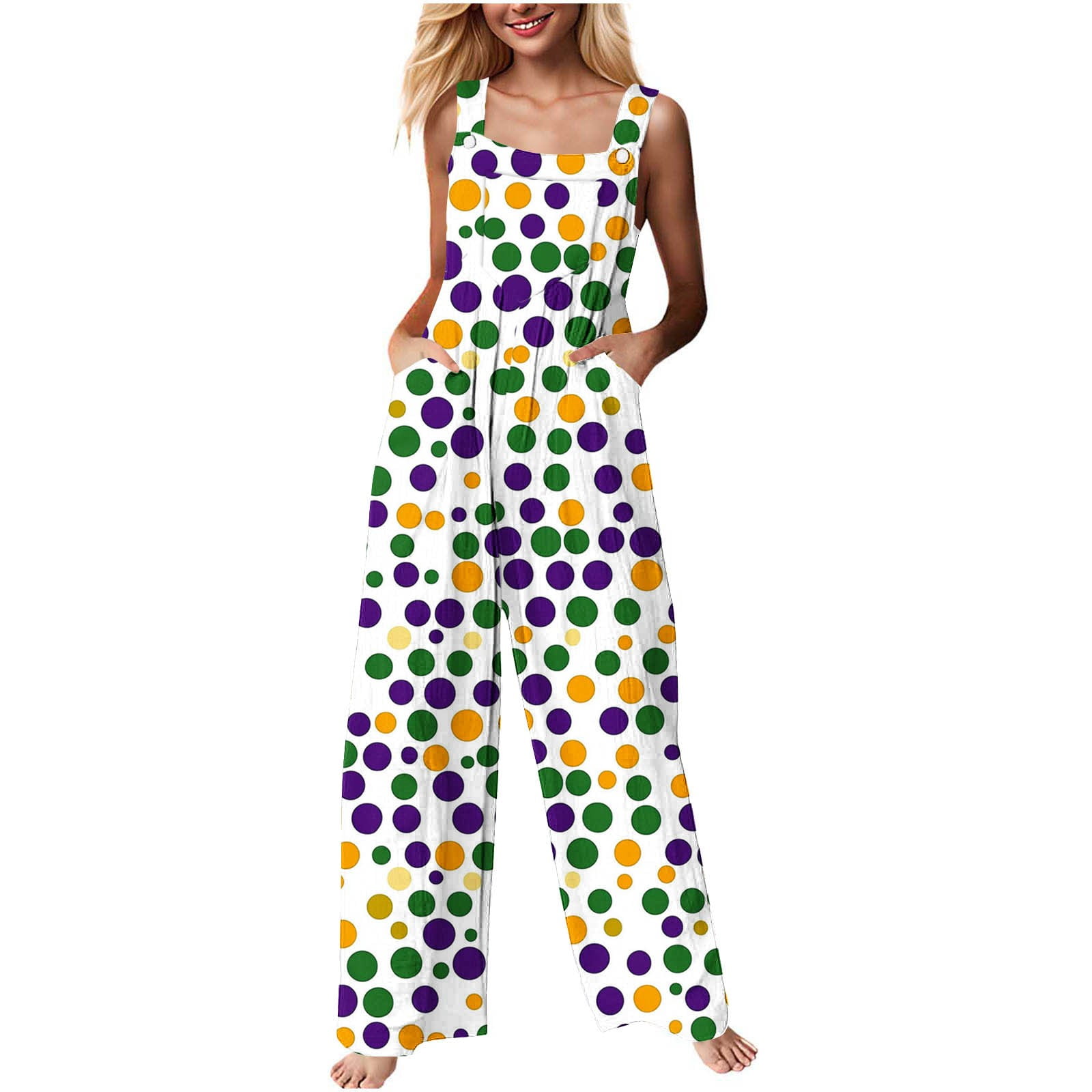 Colorful Loose Fit Jumpsuits for Women Summer Fall Faux Linen Lounge ...