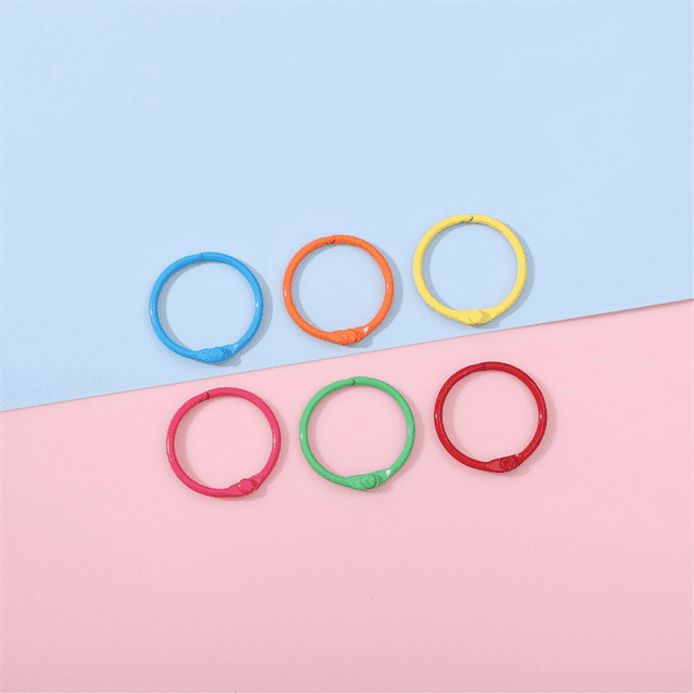 Colorful Loose Leaf Binder Rings Metal Book Paper for Index Cards ...