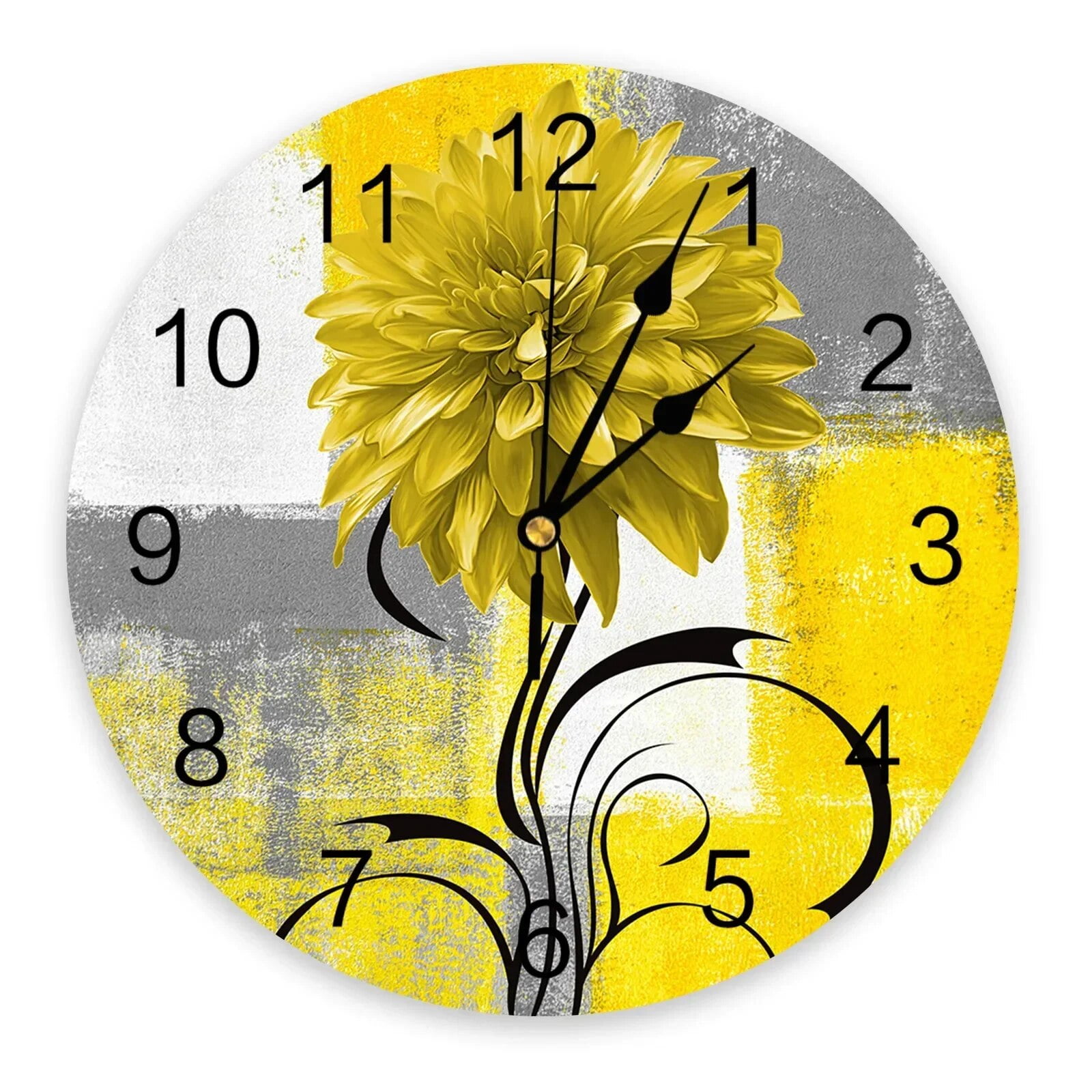 Colorful Lotus Flower Silent Wall Clock Kitchen Living Room Bathroom ...