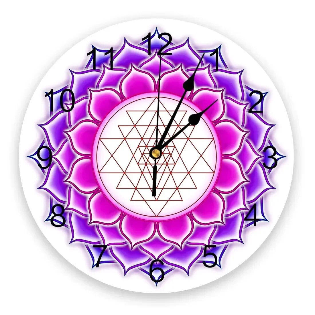 Colorful Lotus Flower Silent Wall Clock Kitchen Living Room Bathroom ...