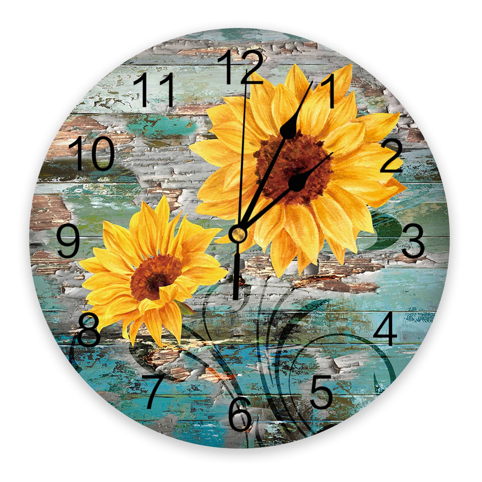 Colorful Lotus Flower Silent Wall Clock Kitchen Living Room Bathroom ...