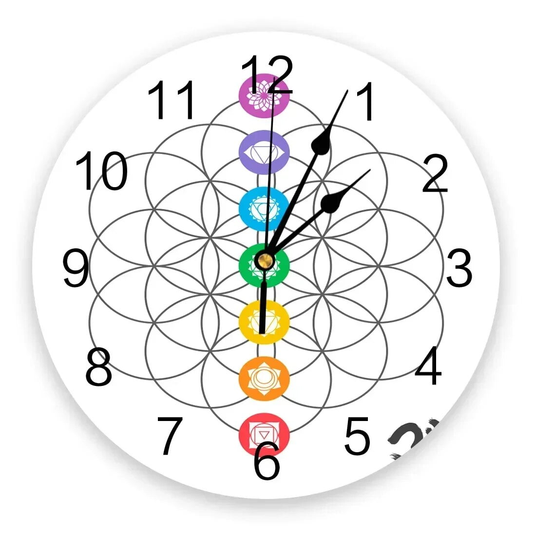 Colorful Lotus Flower Silent Wall Clock Kitchen Living Room Bathroom Bedroom Office Decorative ...