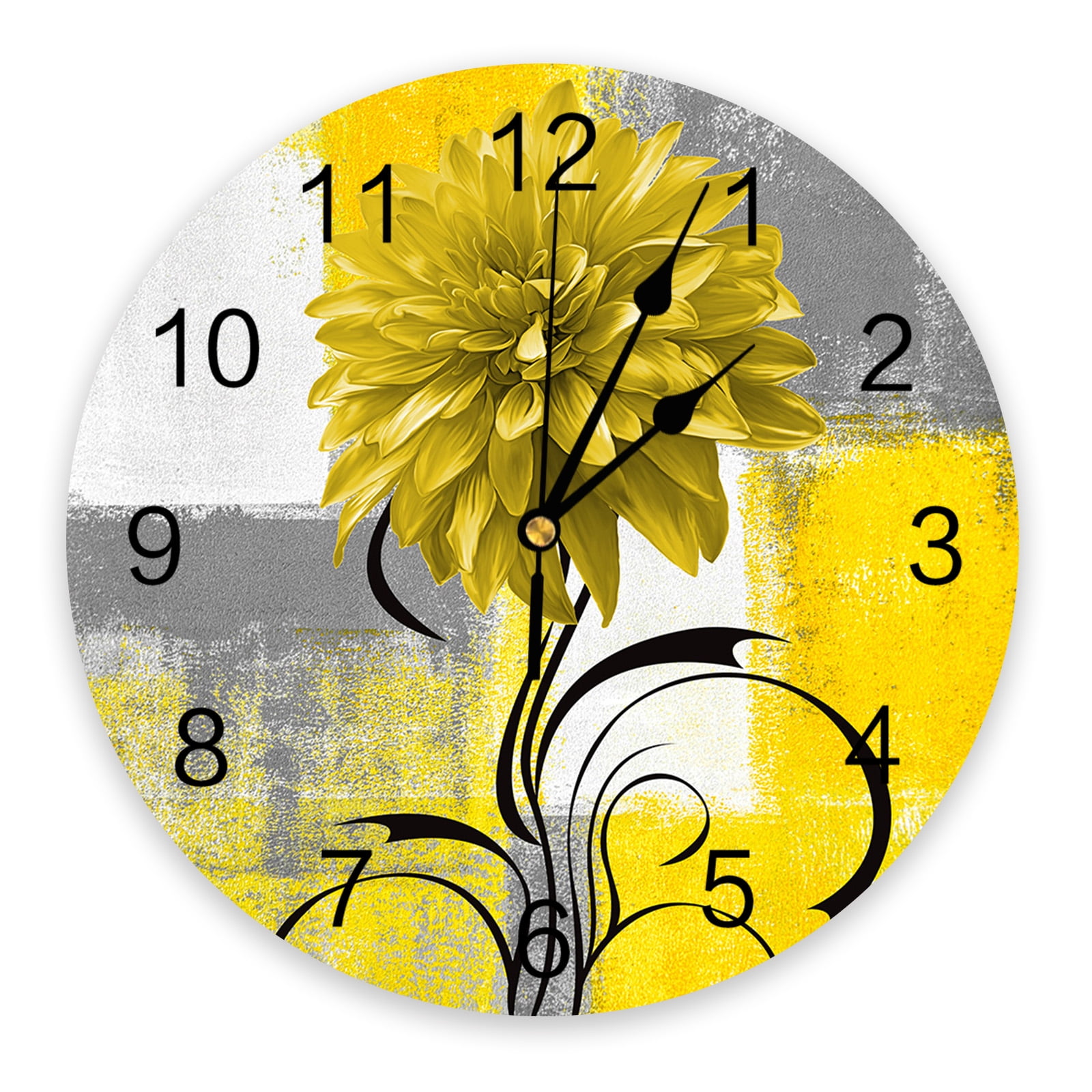Colorful Lotus Flower Silent Wall Clock Kitchen Living Room Bathroom ...