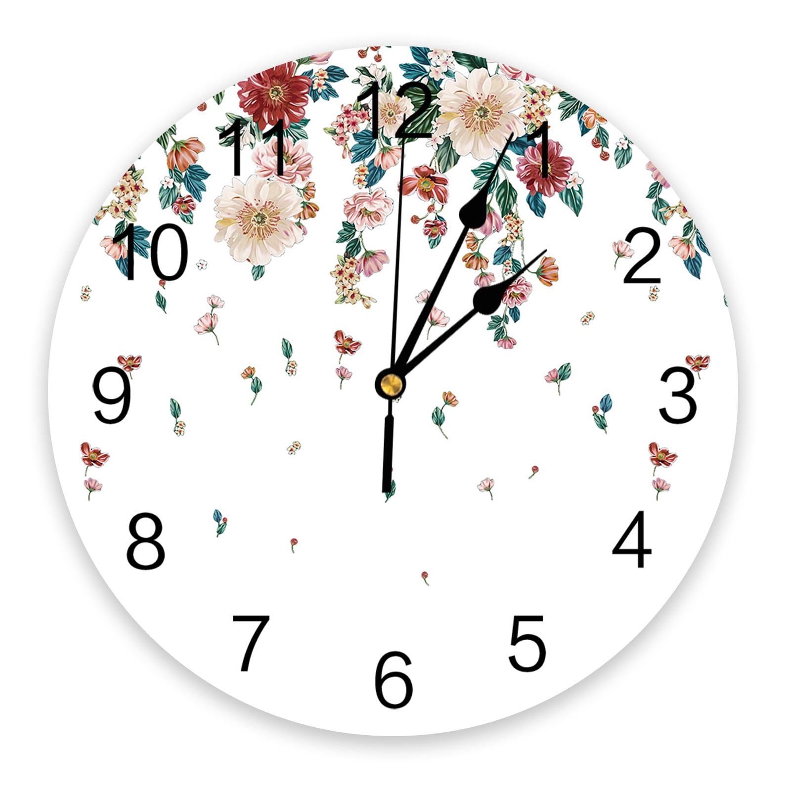 Colorful Lotus Flower Silent Wall Clock Kitchen Living Room Bathroom ...