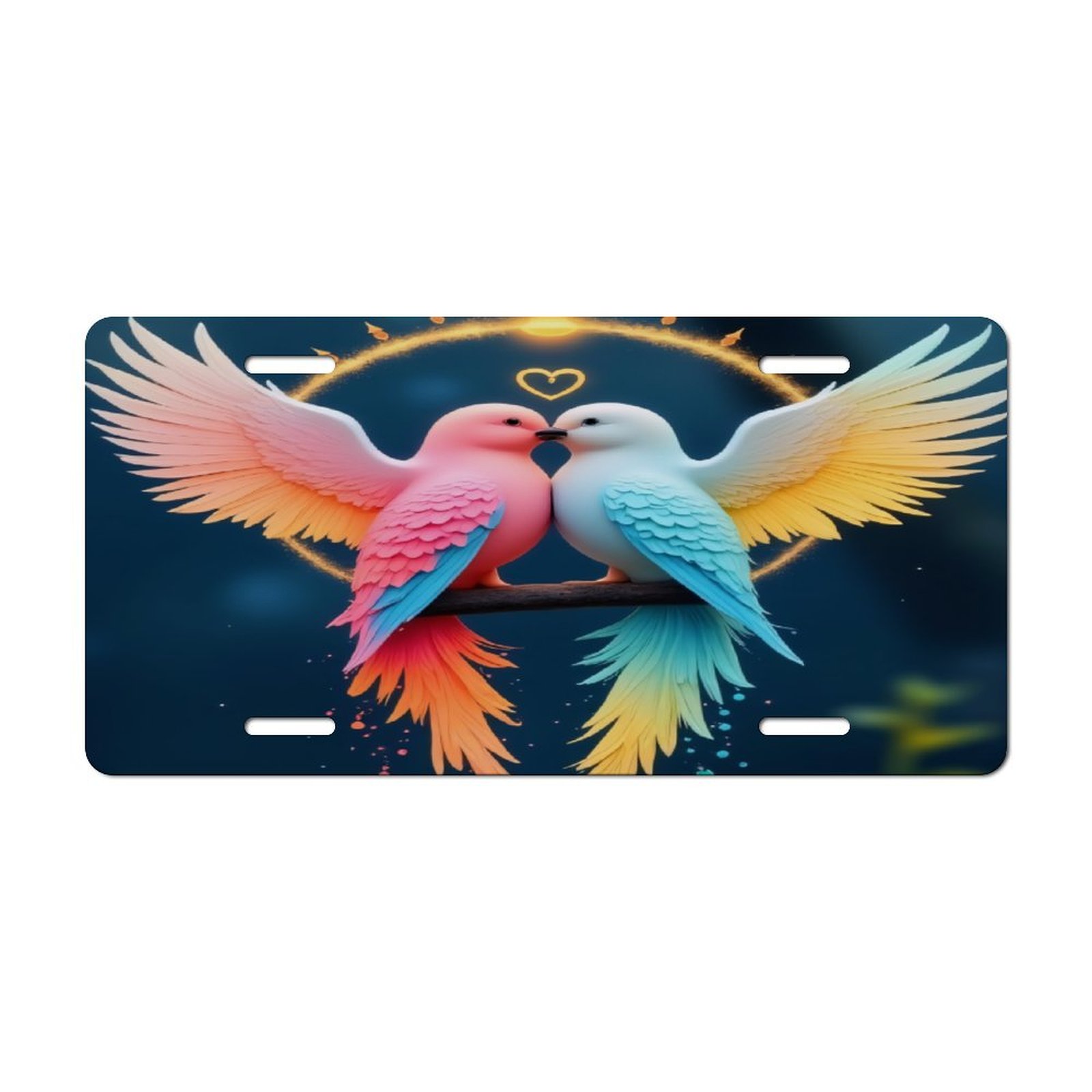 Colorful Love Birds License Plate Lightweight Aluminum Automotive ...