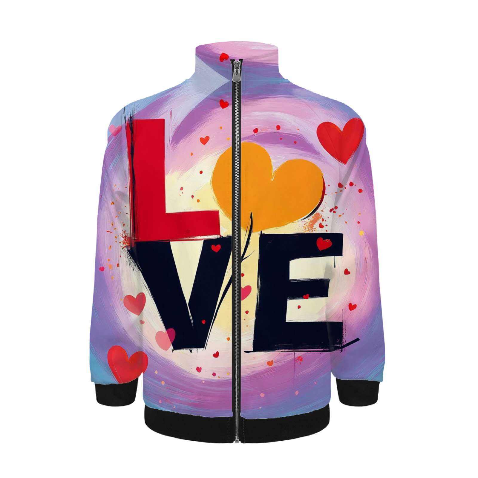 Colorful Love Heart Art Jacket Men's Street Cool Long Sleeves Coat ...