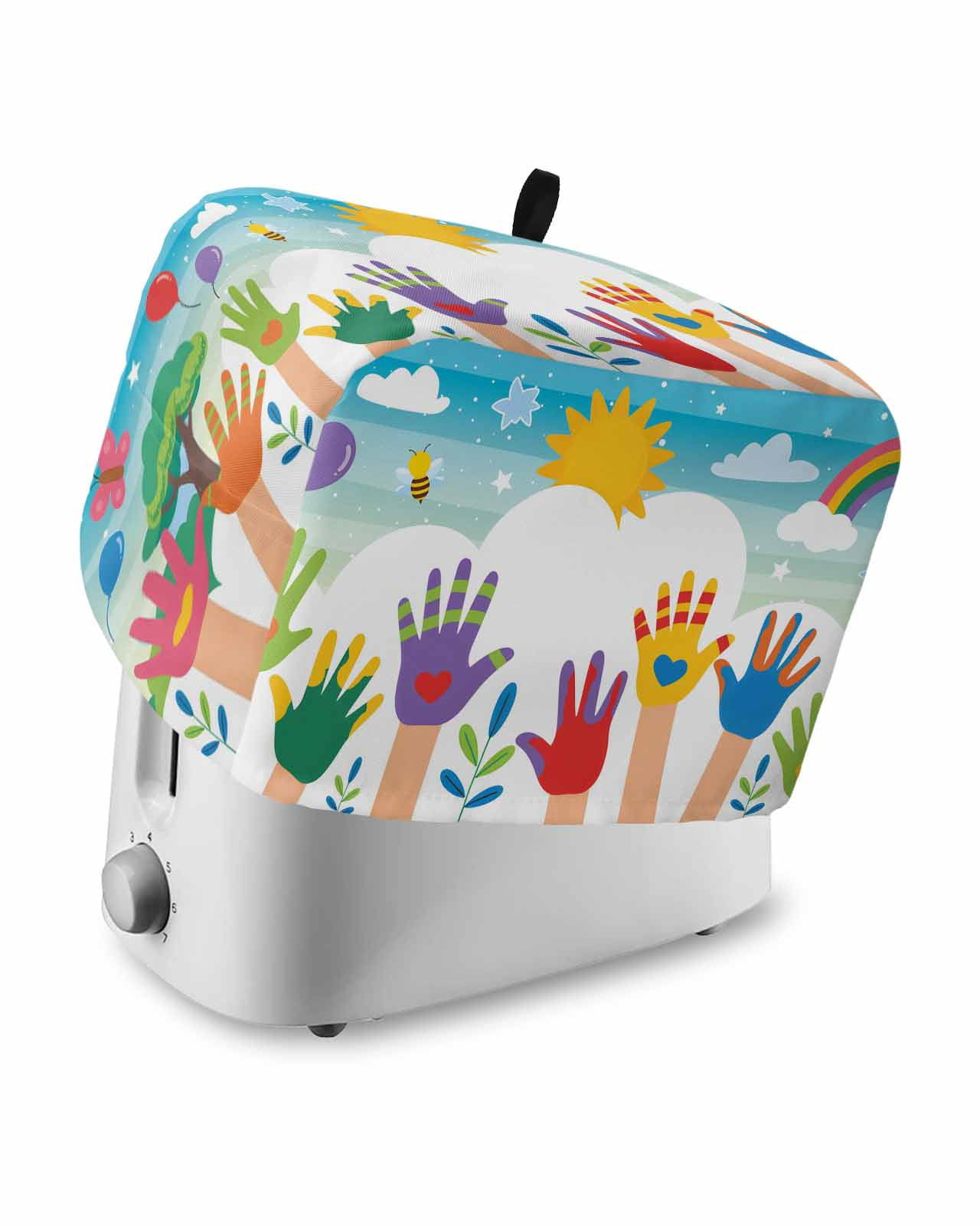 Colorful Love Heart Hand Toaster Cover 4 Slice, Large Kitchen Appliance ...