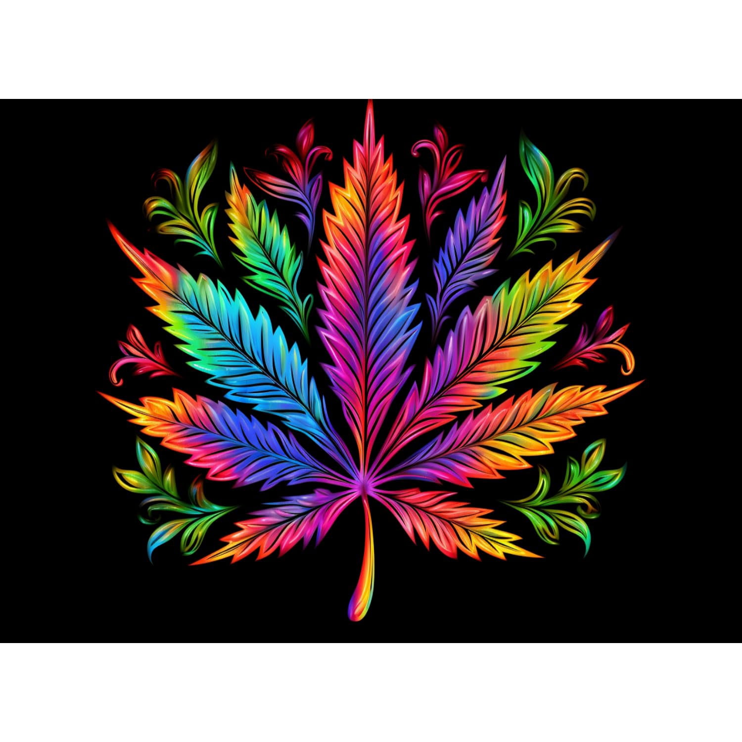 Colorful Luminescence Marijuana 5D Diamond Art Painting by Number Kits ...