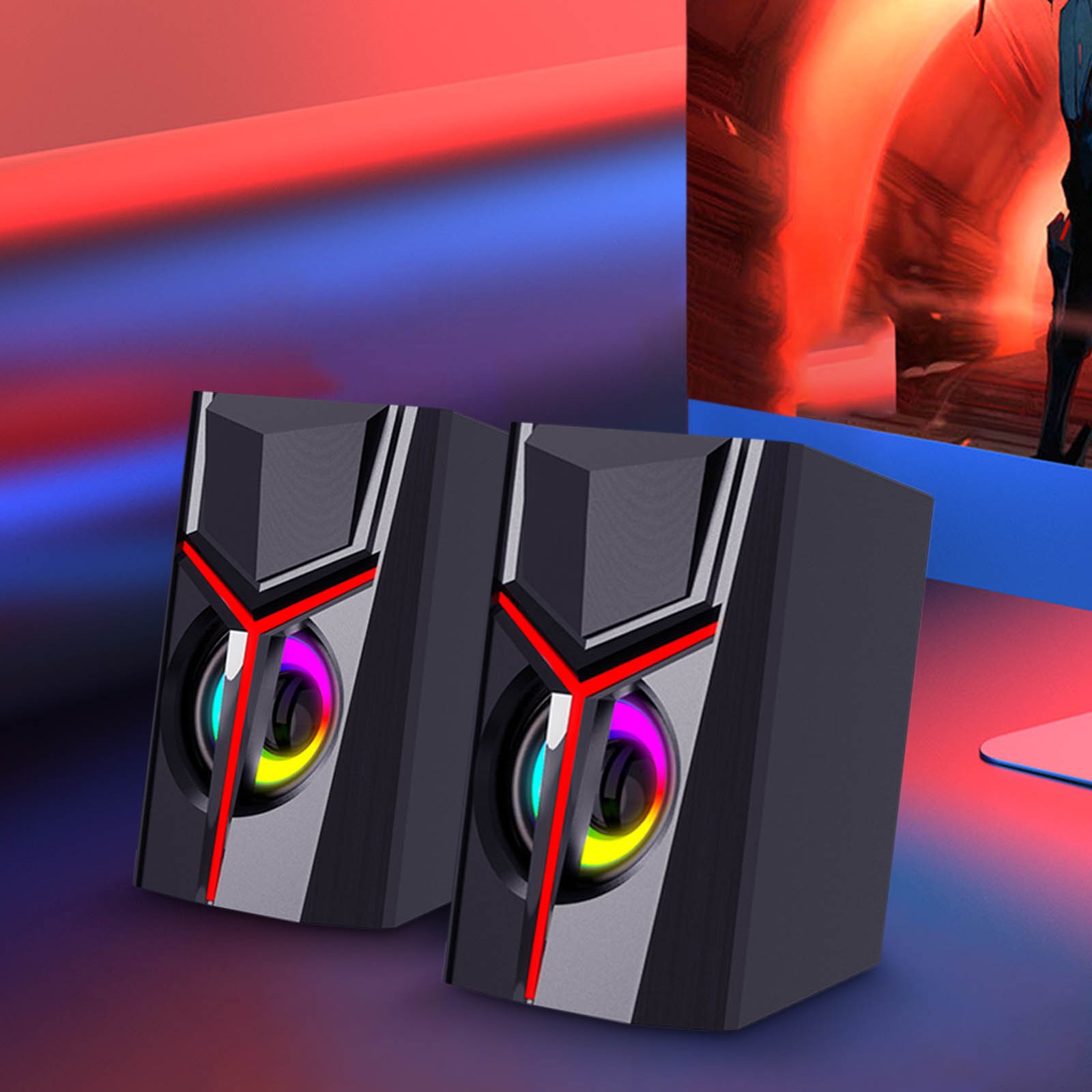 Colorful Luminous Sound Mini Laptop Paired Speaker Multimedia Sound ...