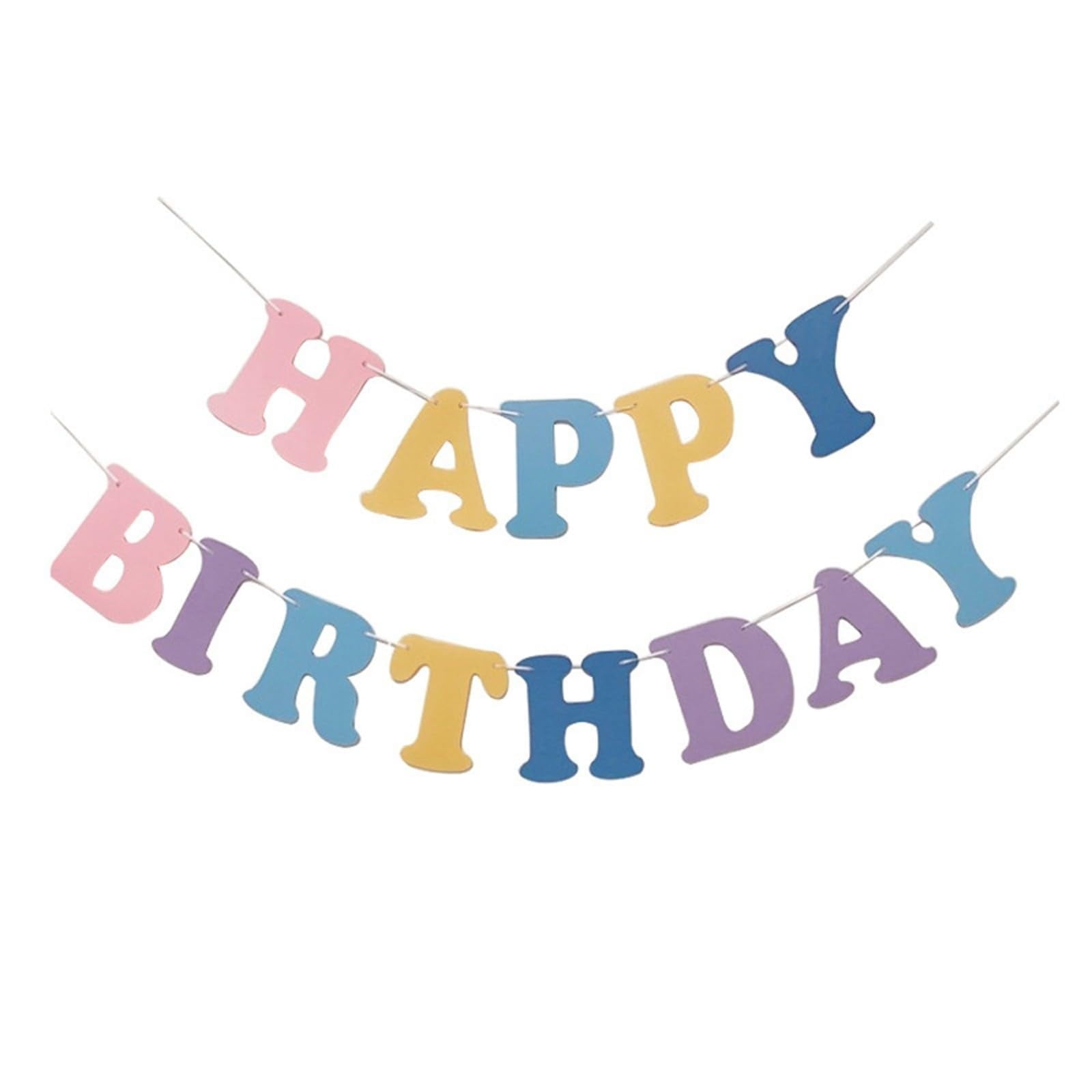 Colorful Macaron happy birthday lettering banner birthday party ...