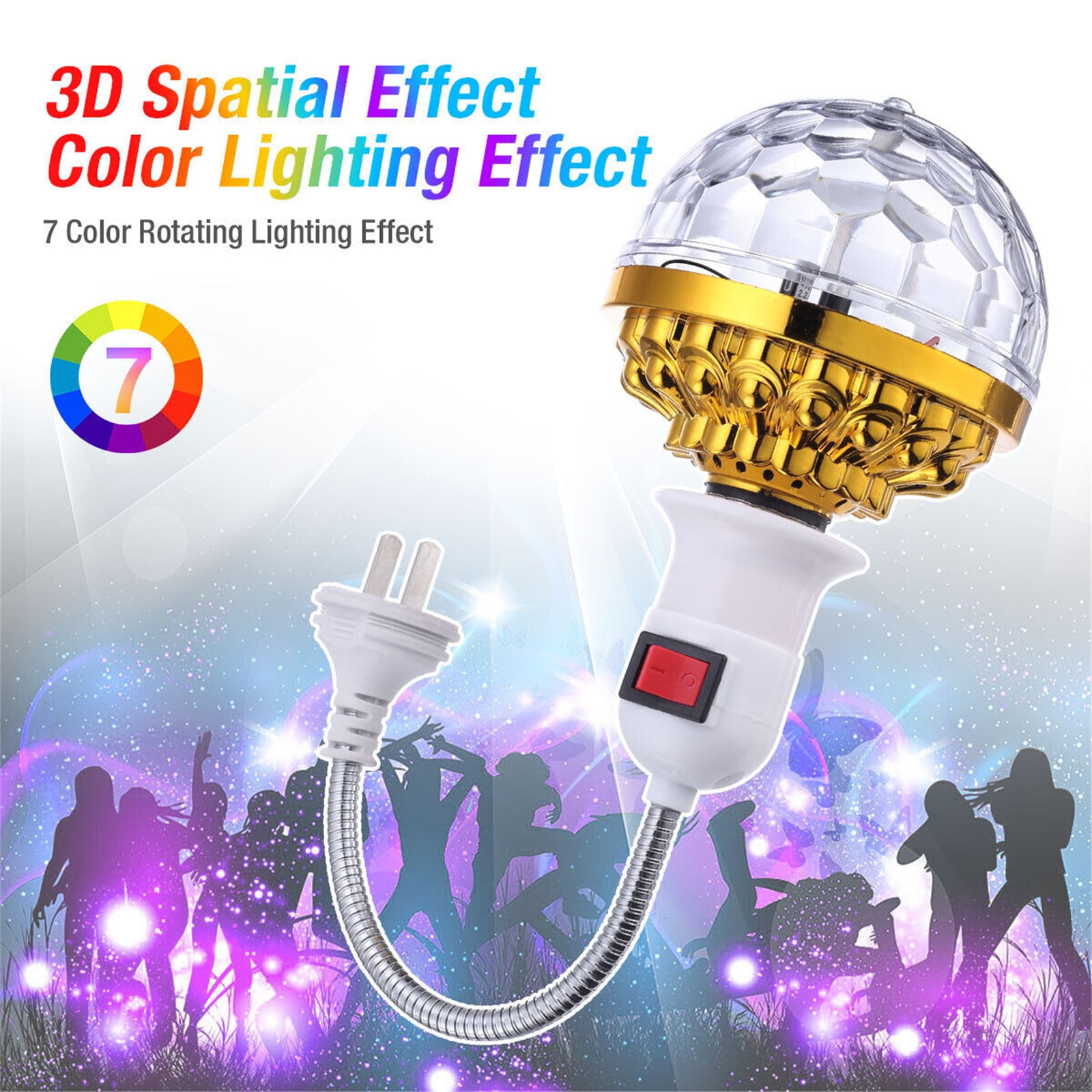 Colorful Magic Ball Lamps with Holder 360 Degrees Automatic Rotating ...