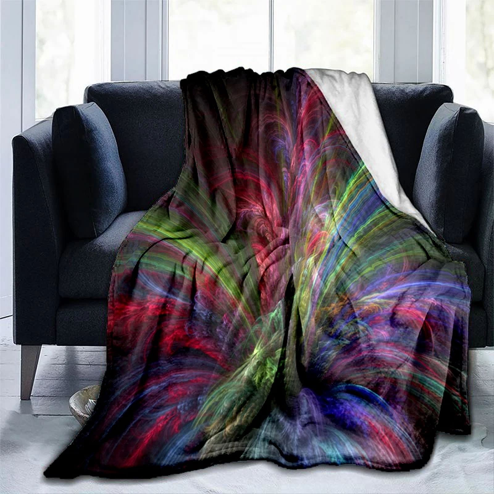 Colorful Magical Fantasy Abstract Art Pattern Flannel Throw Blanket ...