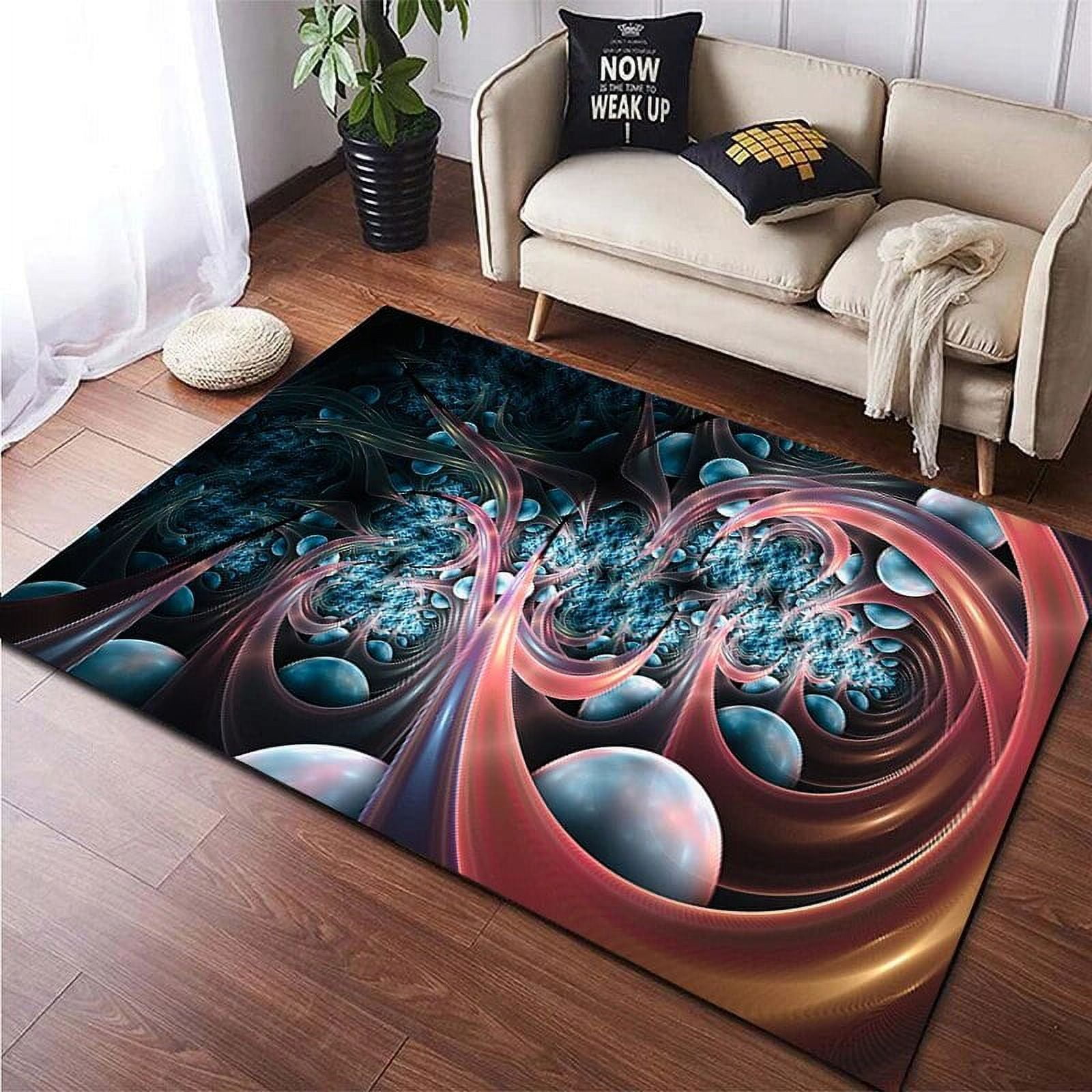 Colorful Magical Fantasy Abstract Art Printed Carpet for Living ...