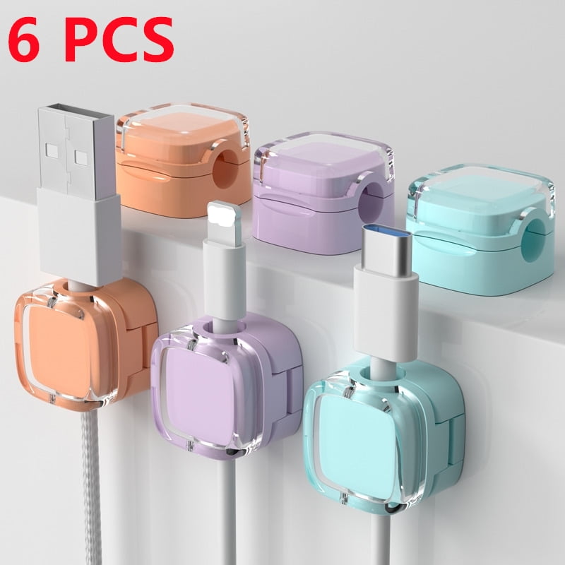 Colorful Magnetic Cable Clips Cable Smooth Adjustable Cord Holder Under ...