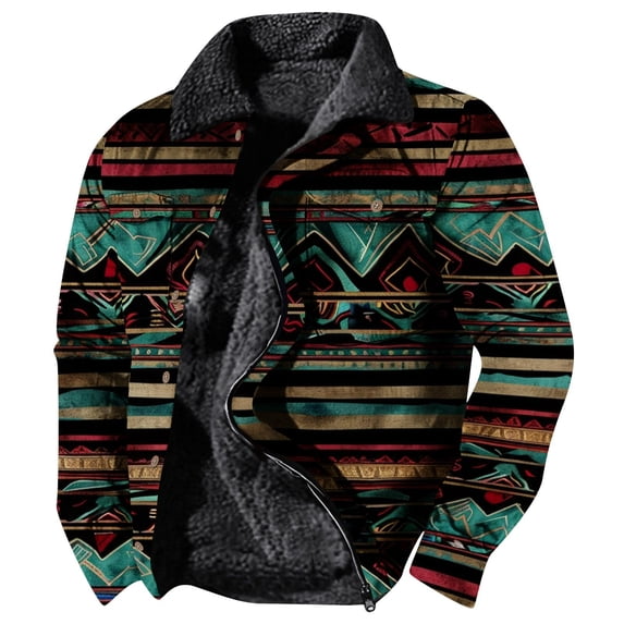 Colorful Man Fleece Lined Sherpa Brunch Zip Up Jackets Outfits for Mens ...
