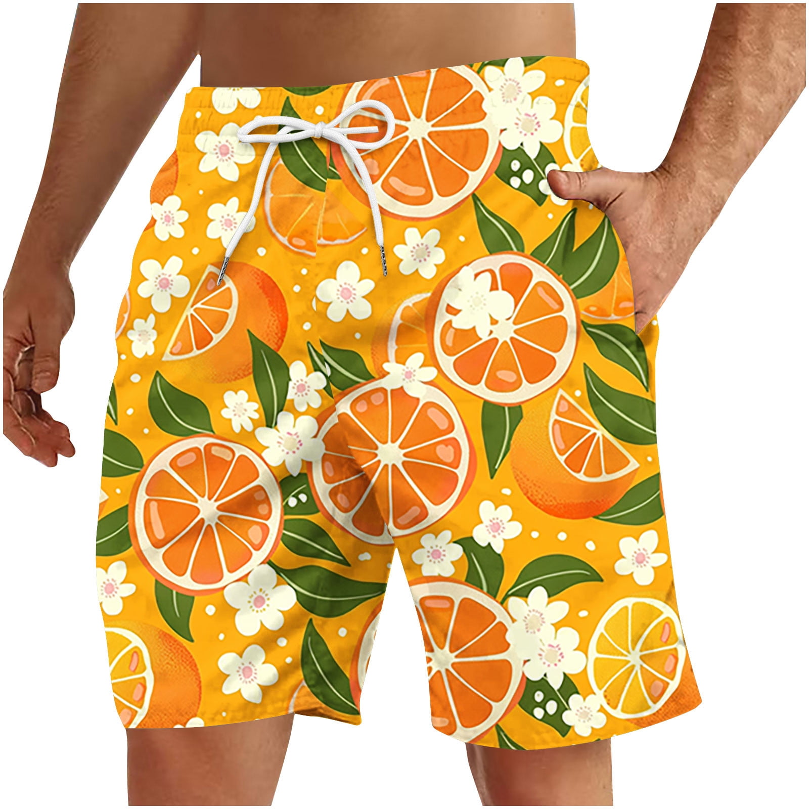 Colorful Man Hawaiian Pleated Tropical Straight Leg Print Loose Fit ...