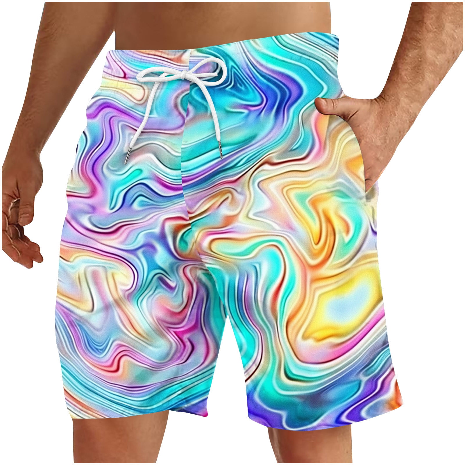 Colorful Man Shorts Graphic Loose Fit Pants Shorts for Man Spandex ...