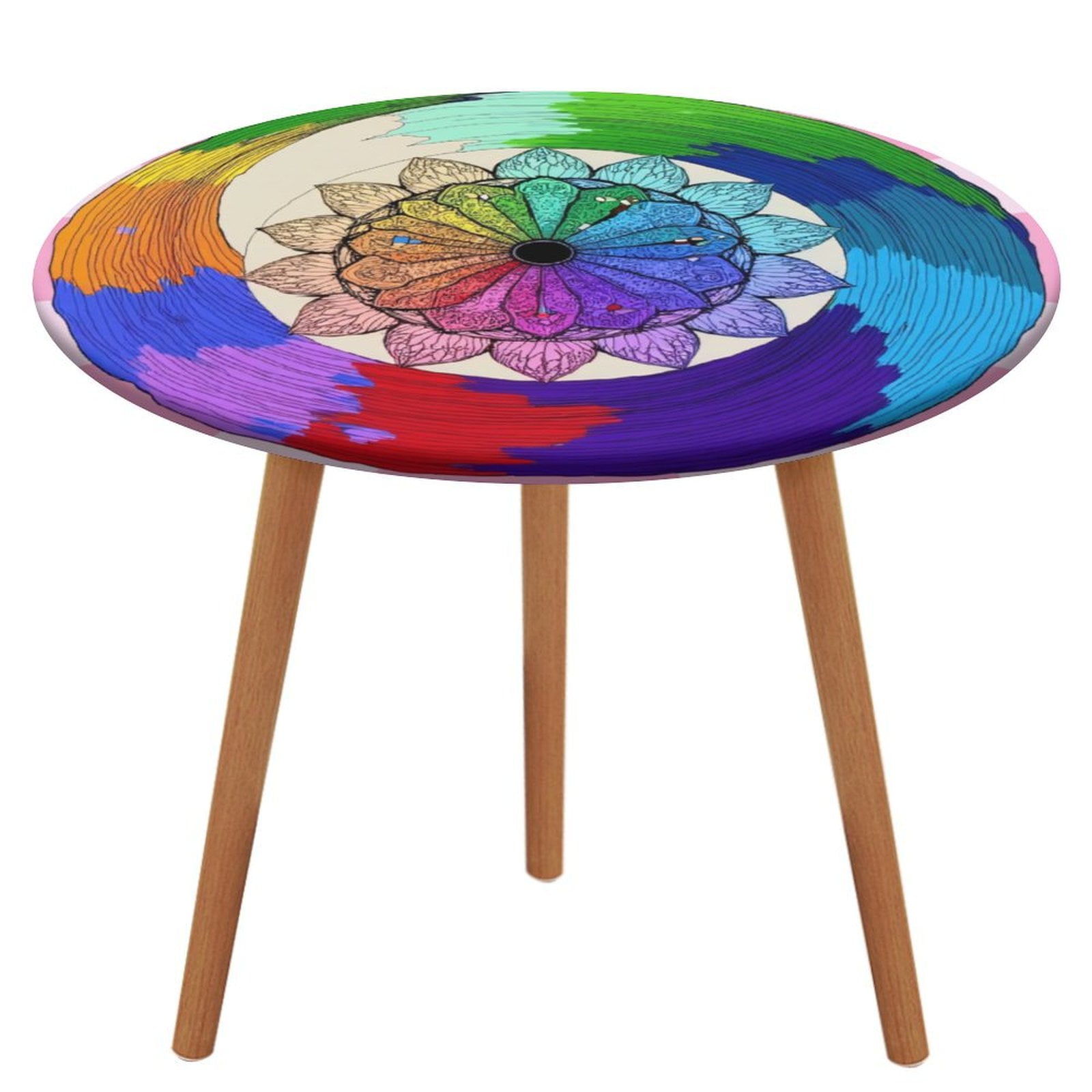 Colorful Mandala Art Print-3 Pattern Round Tablecloth Waterproof ...