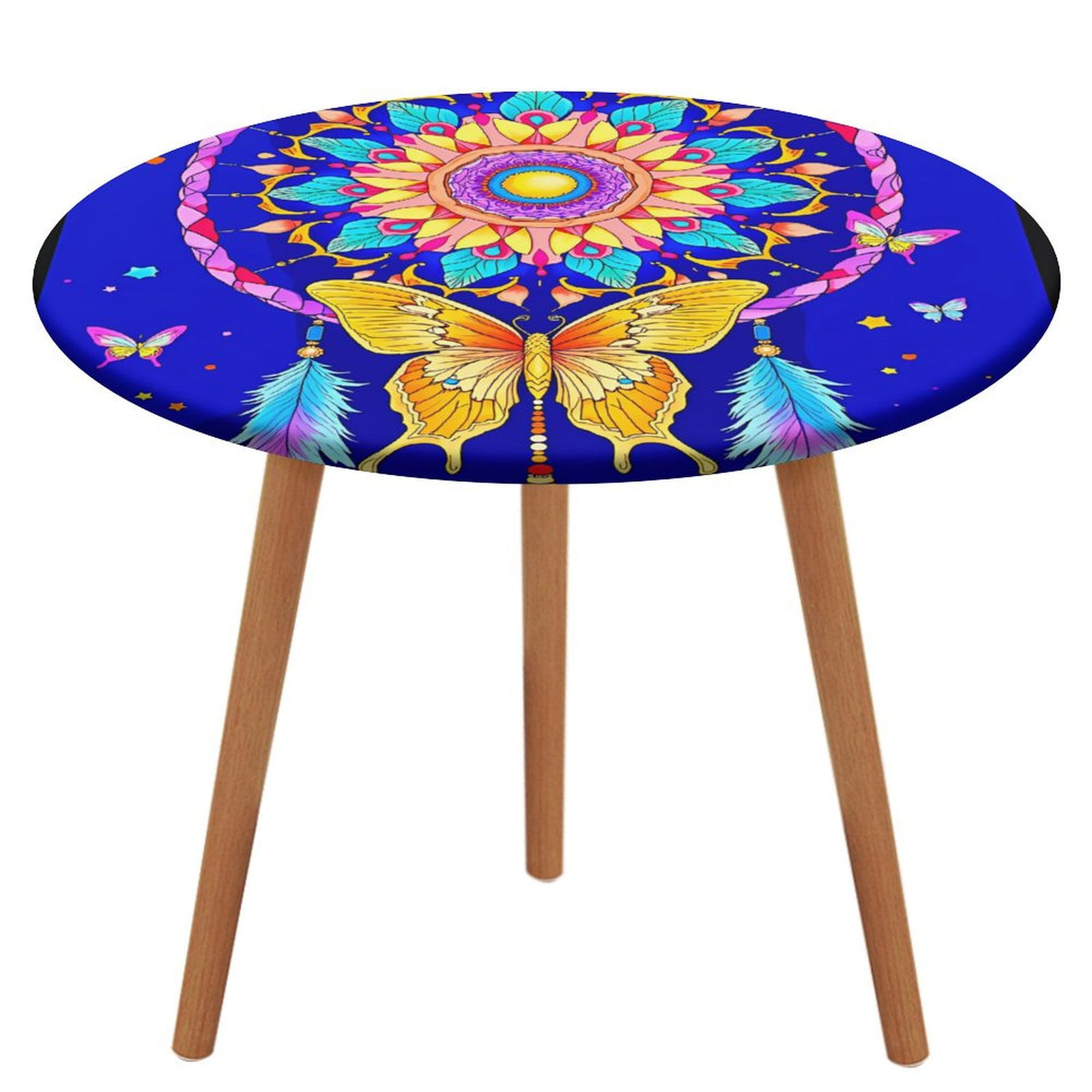 A Colorful Mandala with A Butterfly And Butterflies on A Blue ...