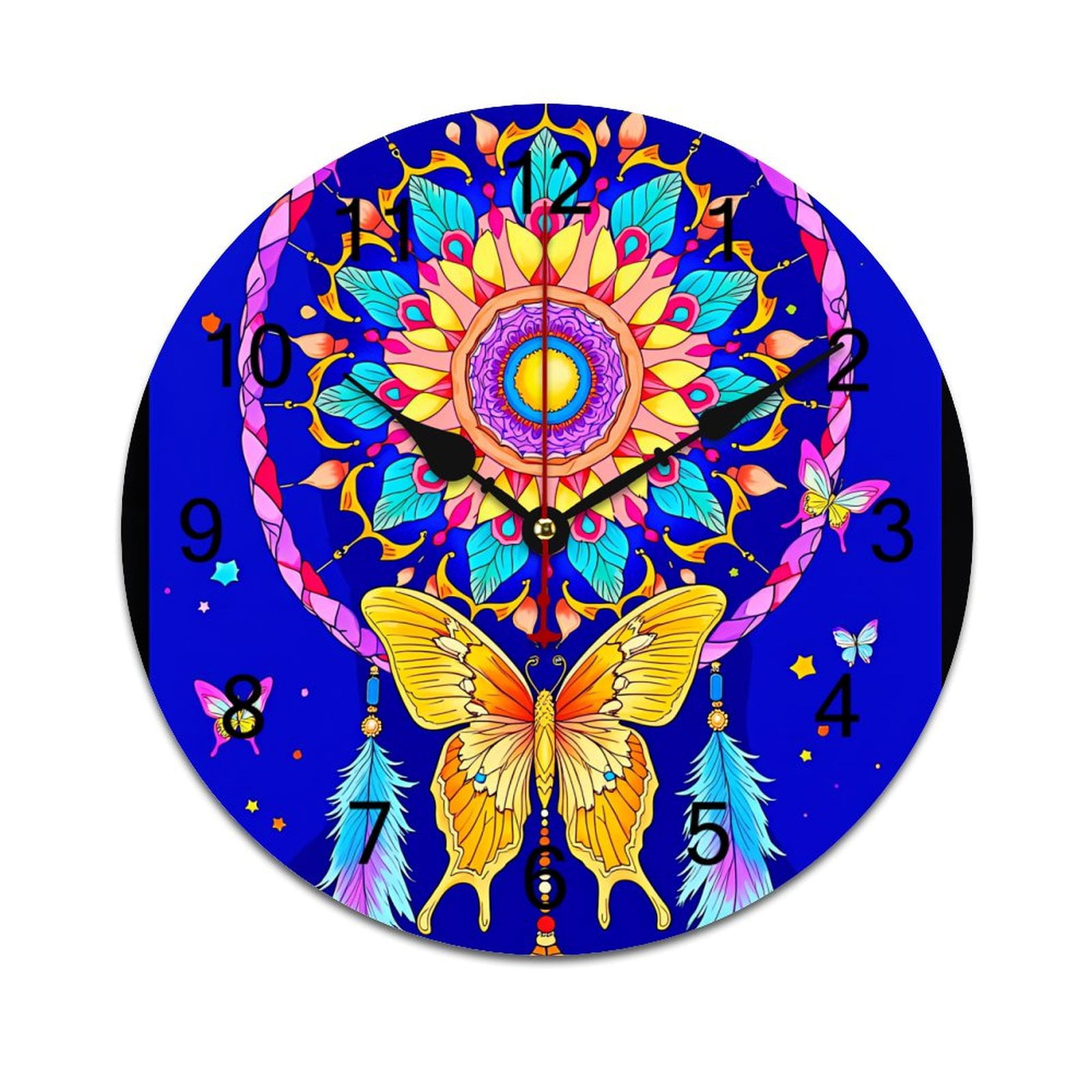 A Colorful Mandala with A Butterfly And Butterflies on A Blue ...