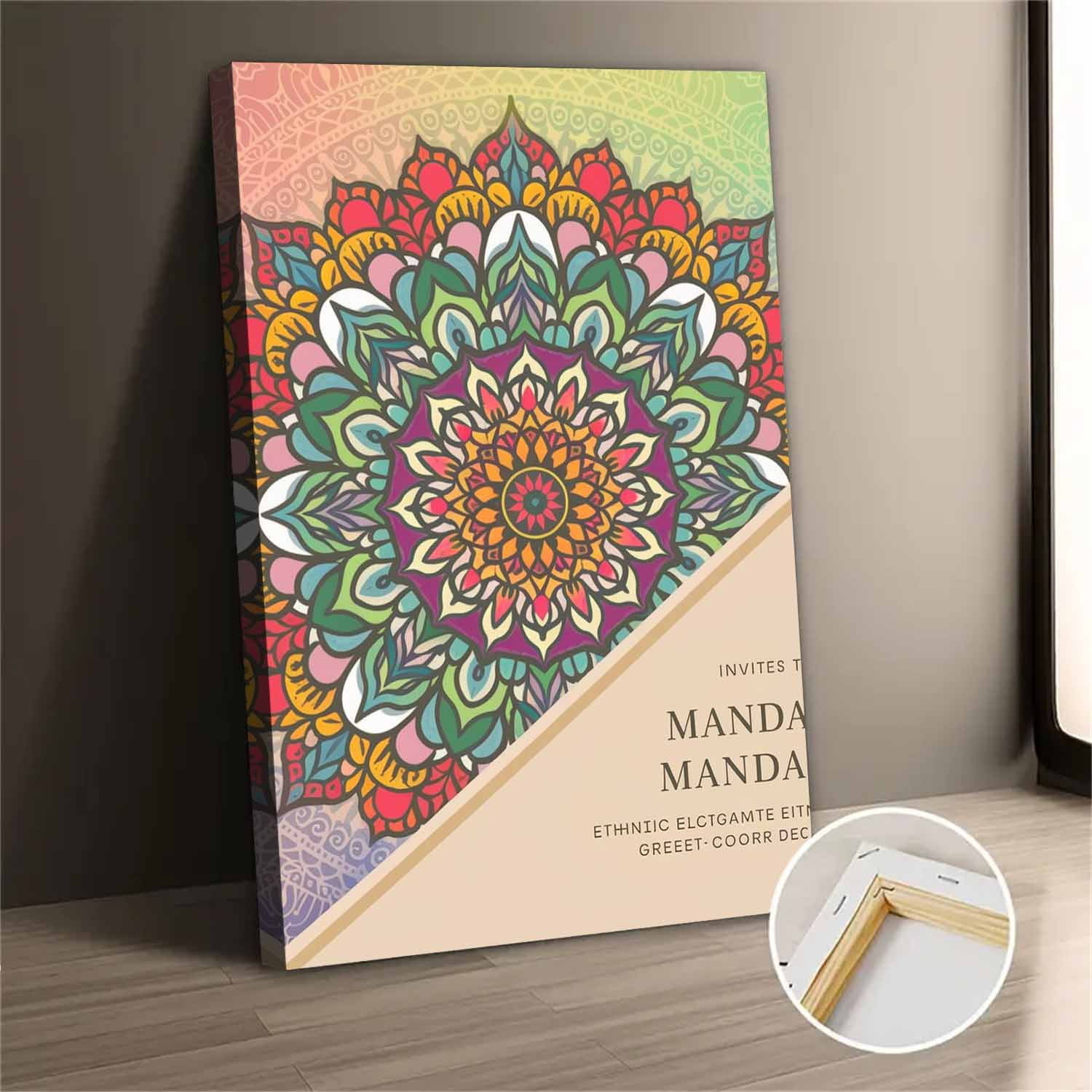 Colorful Mandala Canvas Wall Art Print For Bedroom Living Room ...