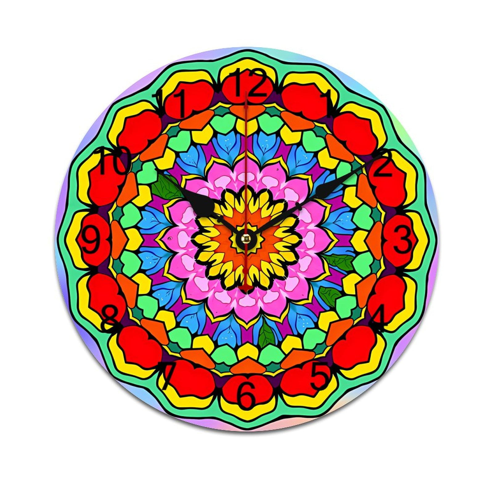 A Colorful Mandala Design Featuring A Pink Flower Surrounded by ...