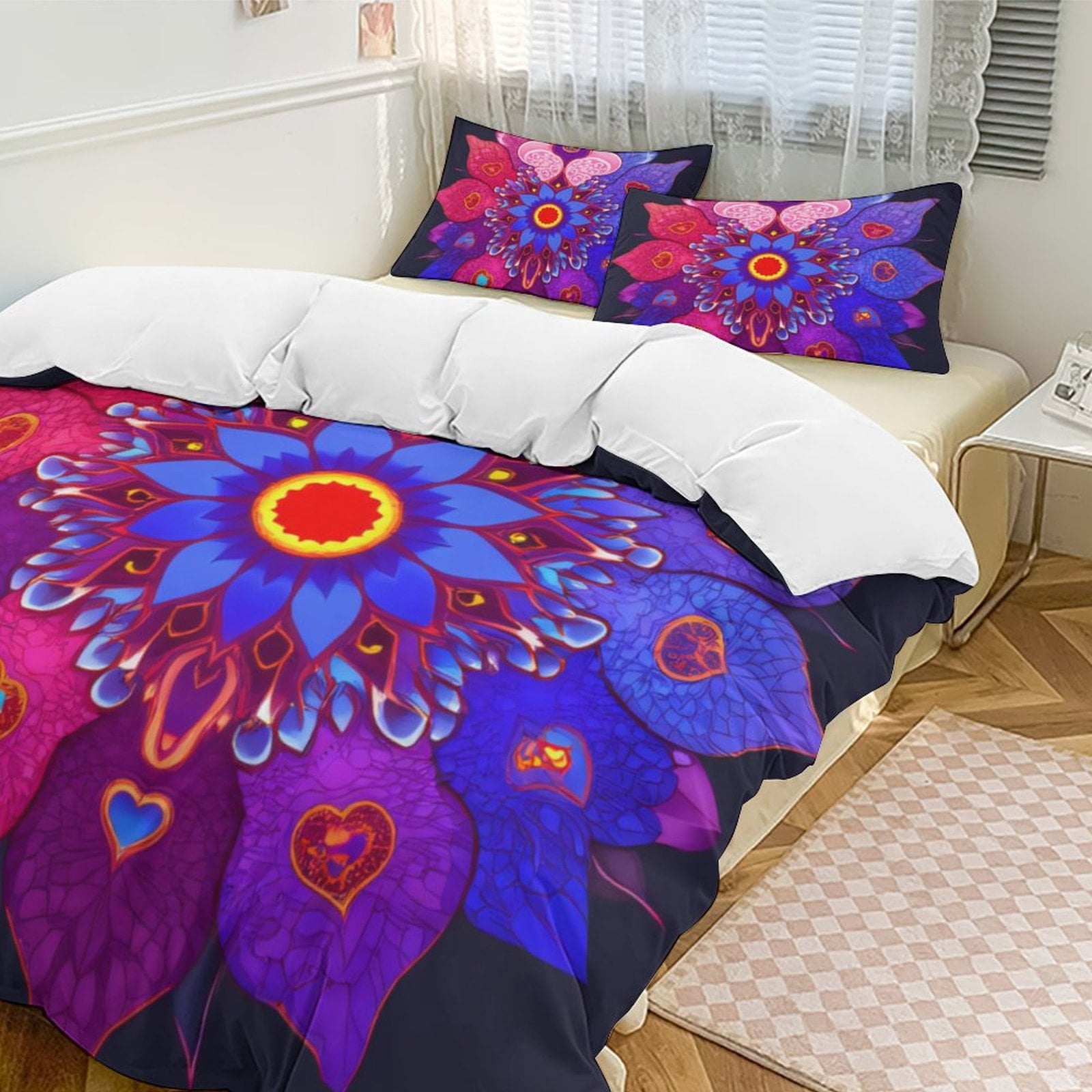 Colorful Mandala Floral Art 3D Duvet Cover Set Quilt Cover Theme of Kid ...