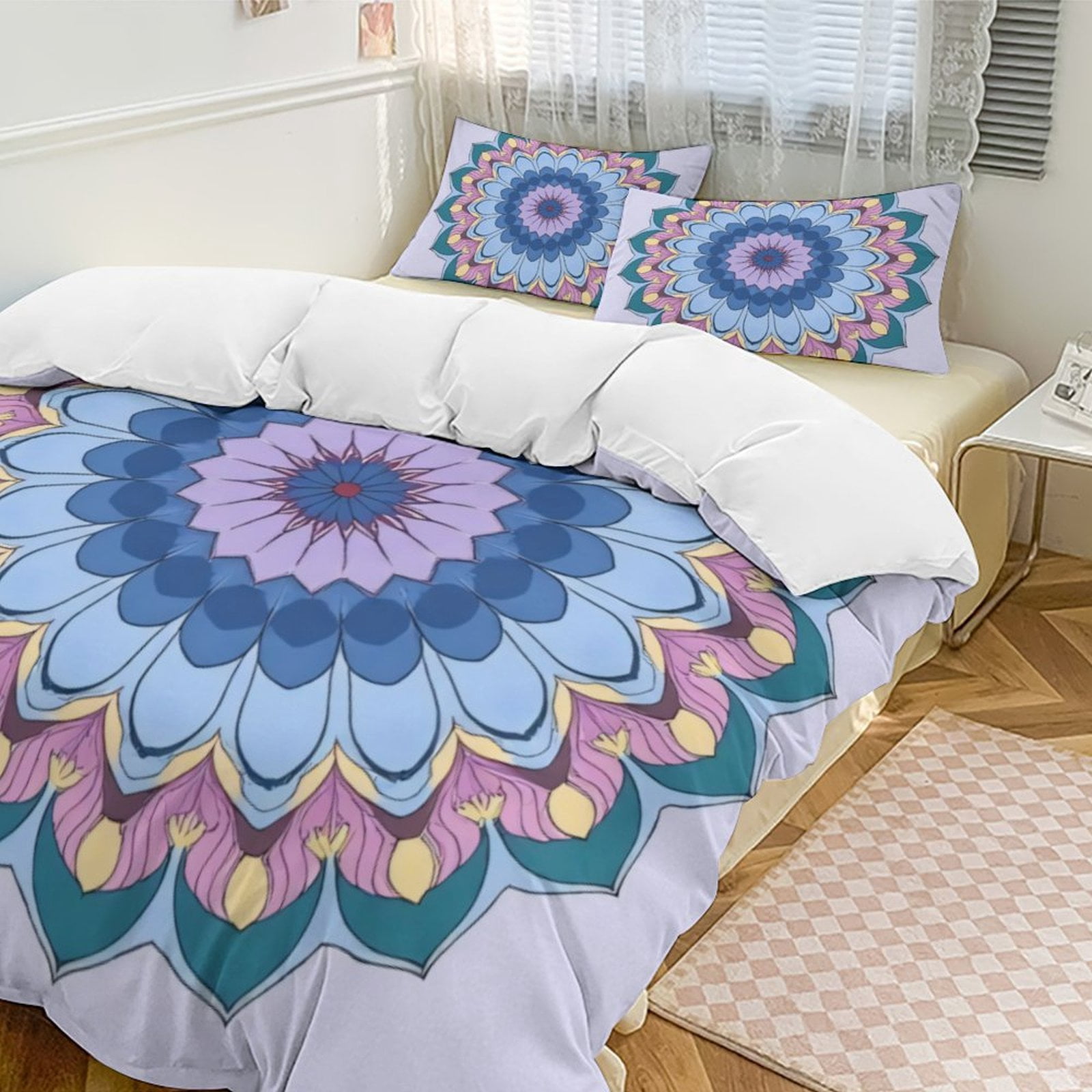 Colorful Mandala Floral Design Duvet Cover Set Bedding Set Polyester ...
