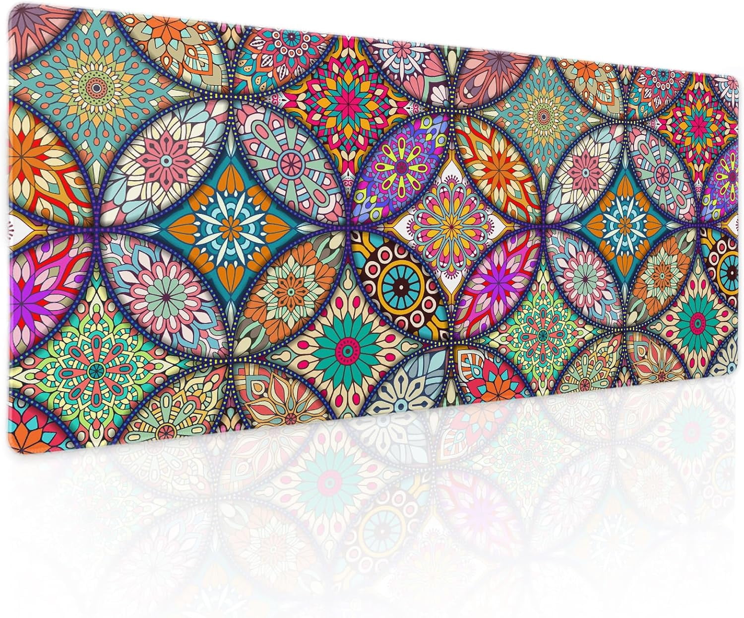 Colorful Mandala Gaming Mouse Pad XL Pretty Boho Bohemian Extended Big ...