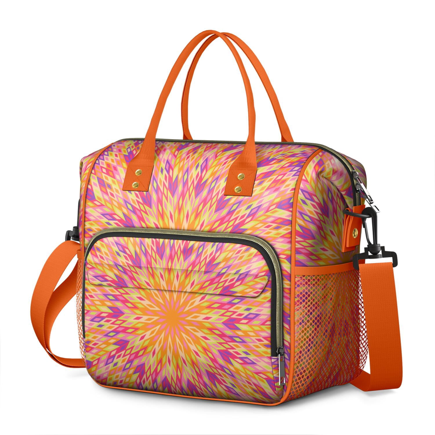 Colorful Mandala Insulated Tote Bag - Dreamy Leakproof Lunch Cooler ...