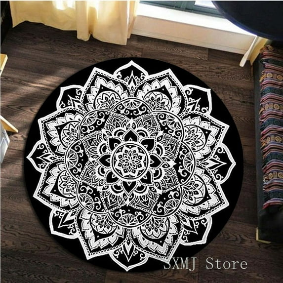 Colorful Mandala Paisley Round Carpet Area Rug Sofa Foot Pad Chair Mat ...