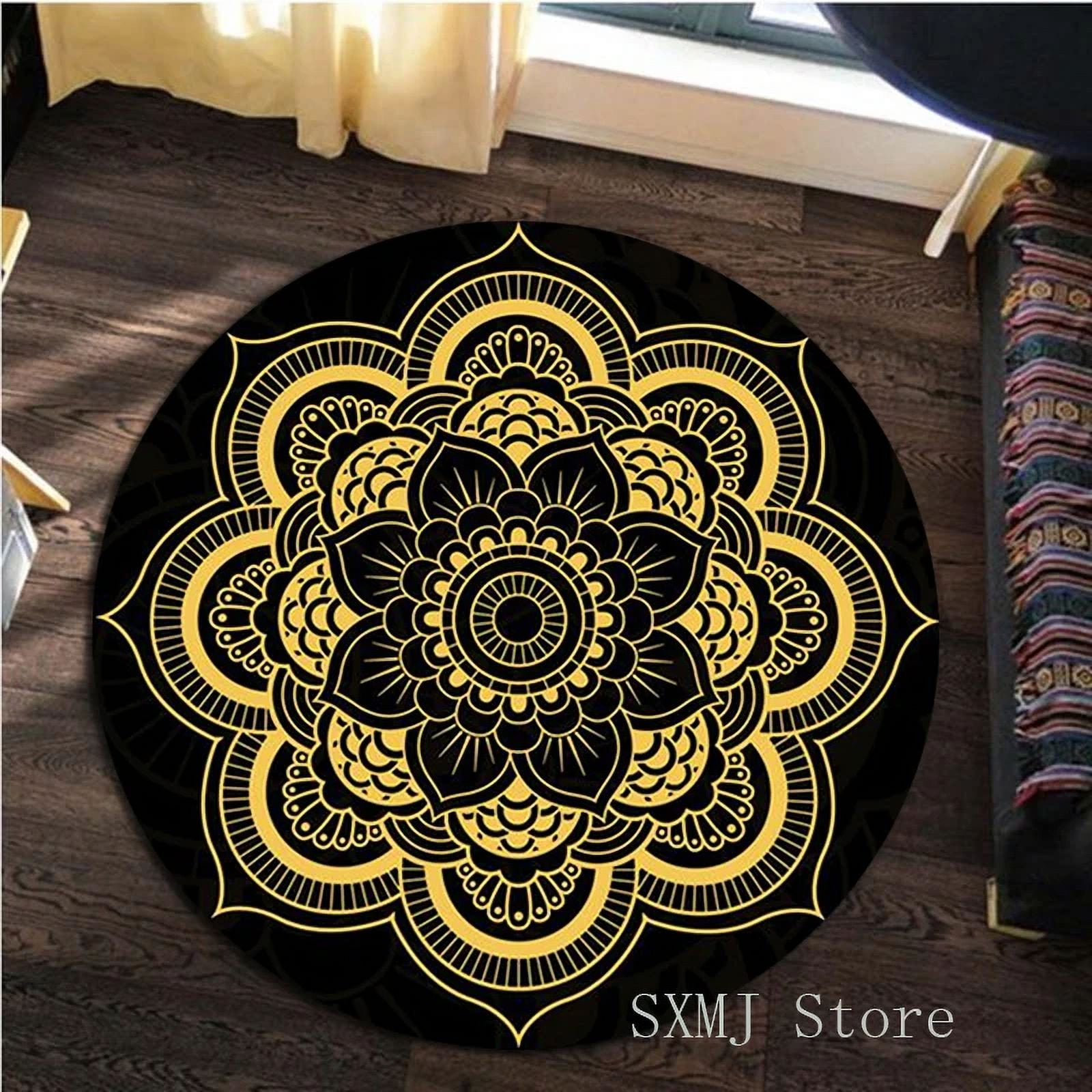 Colorful Mandala Round Area Rug Carpet Floral Paisley Sofa Foot Pad ...