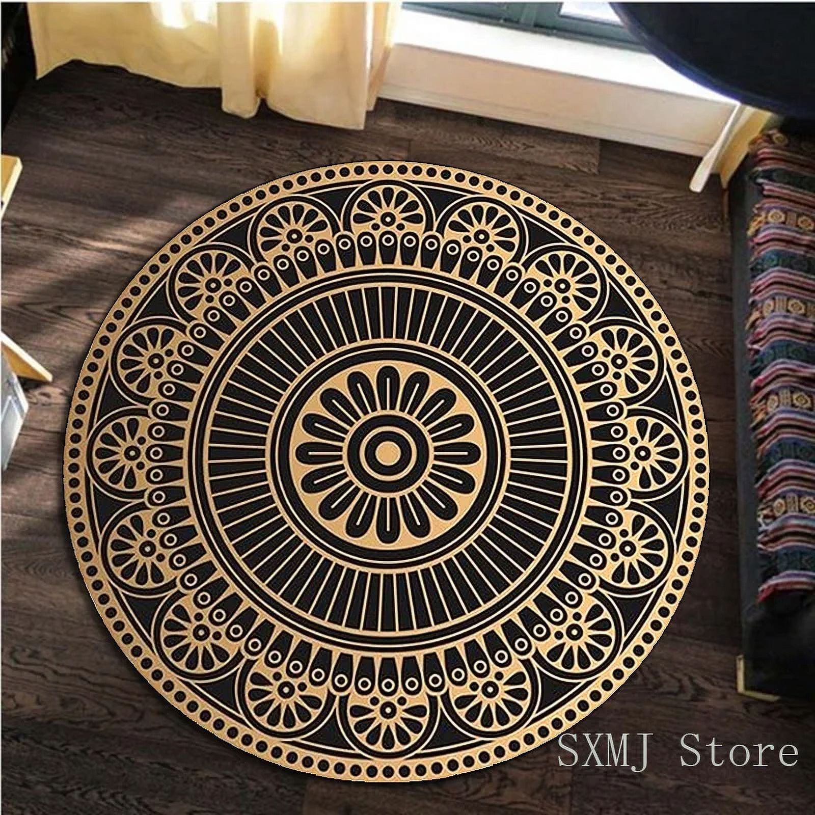 Religion Mandala Round Area Rug Carpet Side Table Mats Sofa Foot Pad ...
