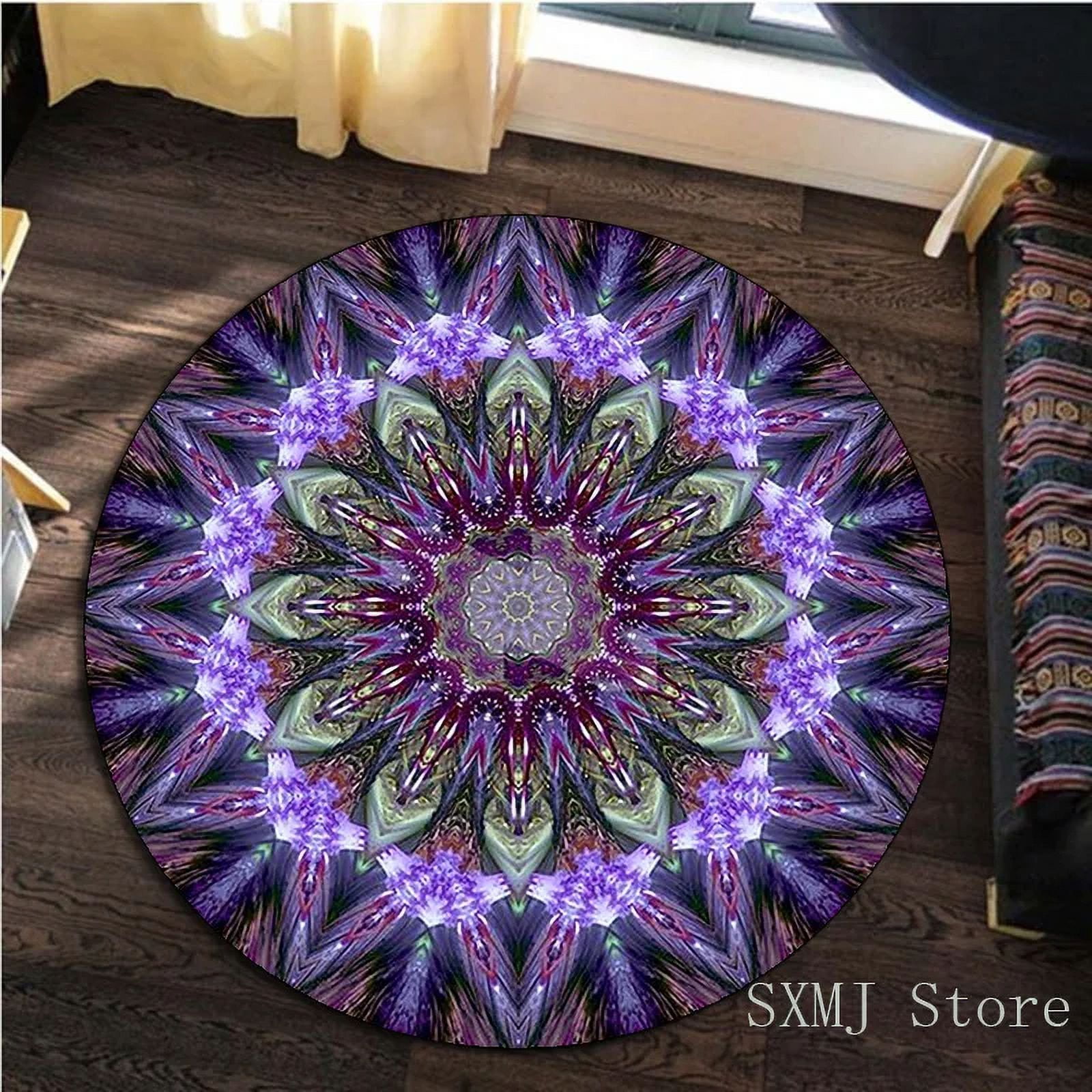 Colorful Mandala Round Carpet Area Rug Pray Rugs Side Table Mats Sofa ...