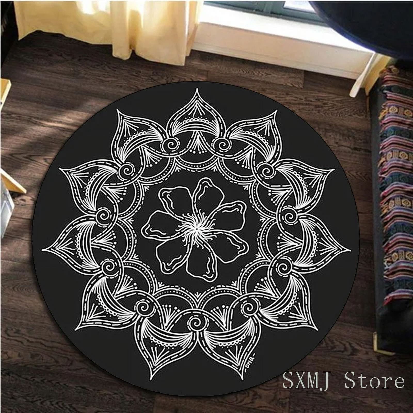 Colorful Mandala Round Carpet Area Rug Pray Rugs Side Table Mats Sofa ...