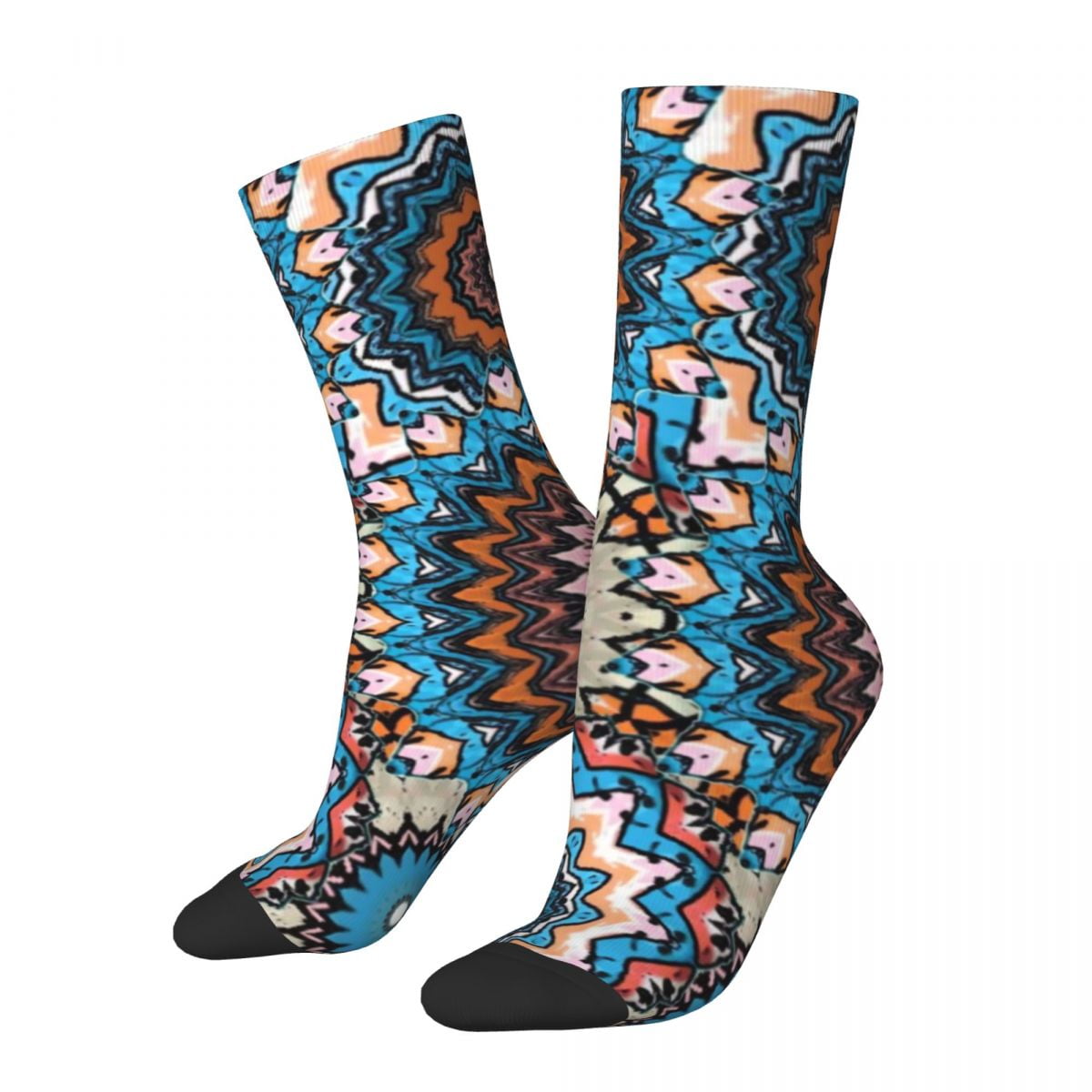 Colorful Mandala Stockings Unisex Abstract Floral Print Socks Quality ...