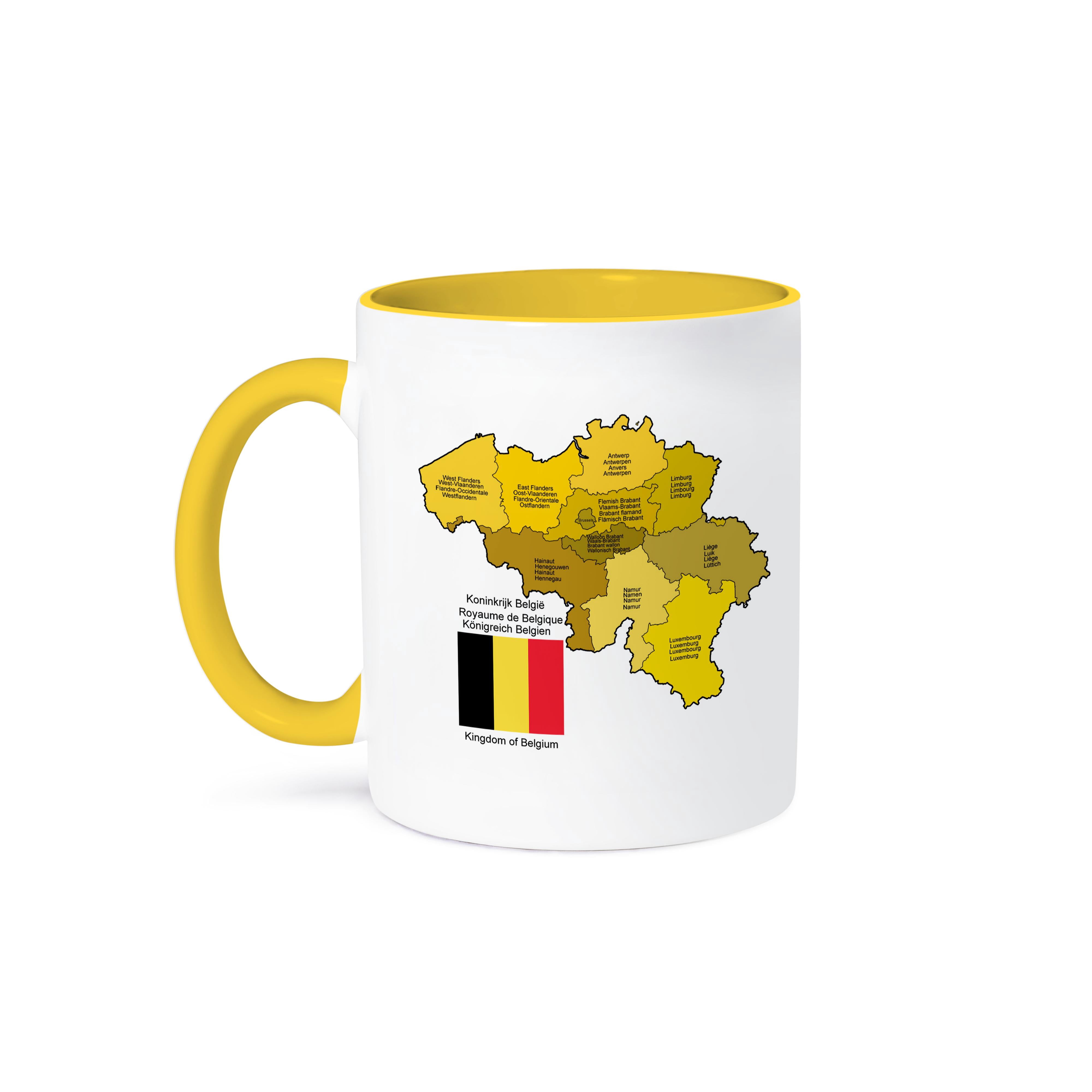Colorful Map And Flag Of Belgium Regions Identified And Labeled In ...