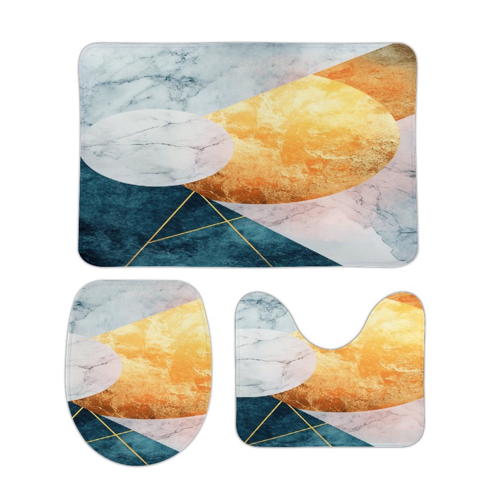Colorful Marble (27) Soft Bathroom Carpet Set , Contour Carpet Set ...