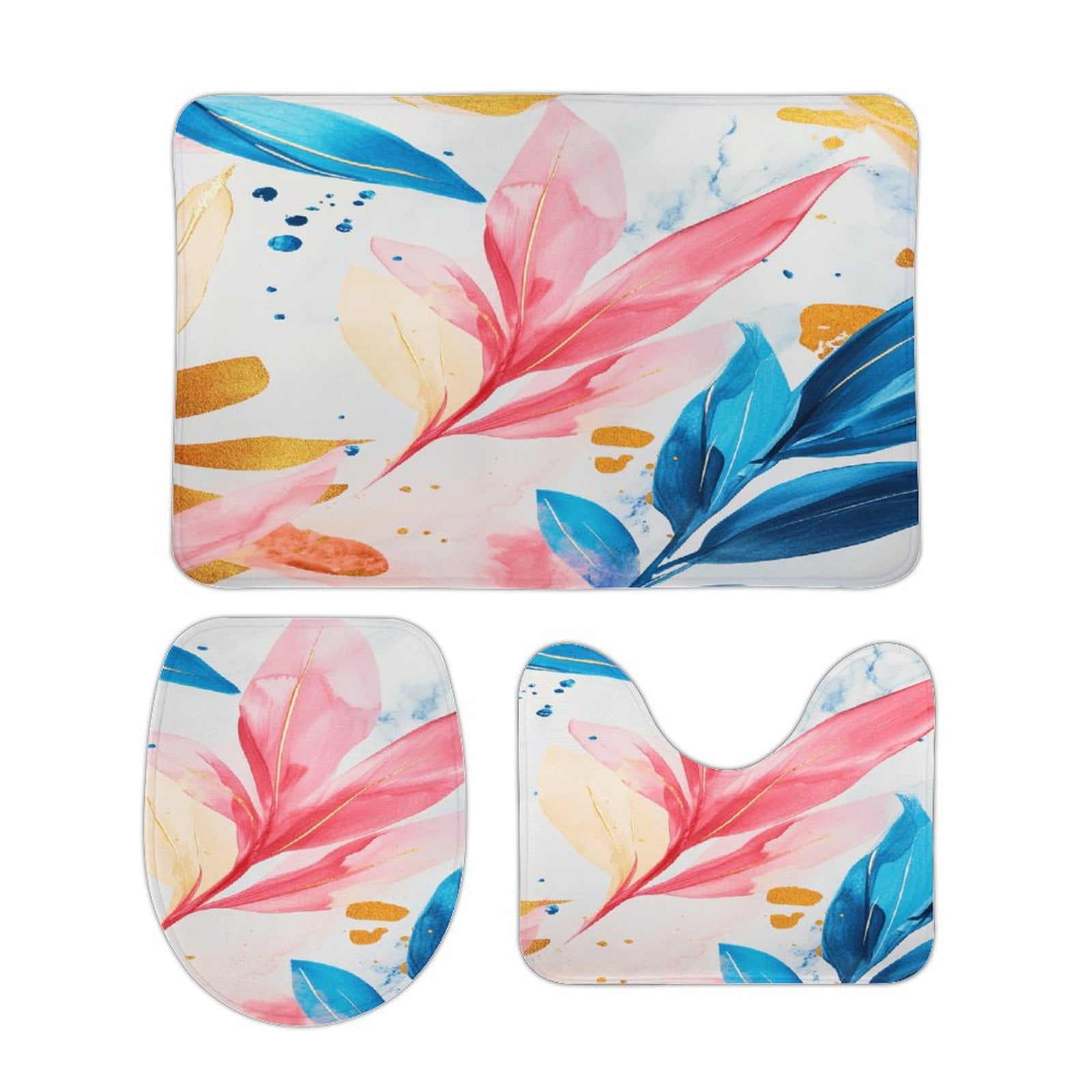 Colorful Marble (35) Bathroom Mats Set 3-piece Bath Mats , Washable ...