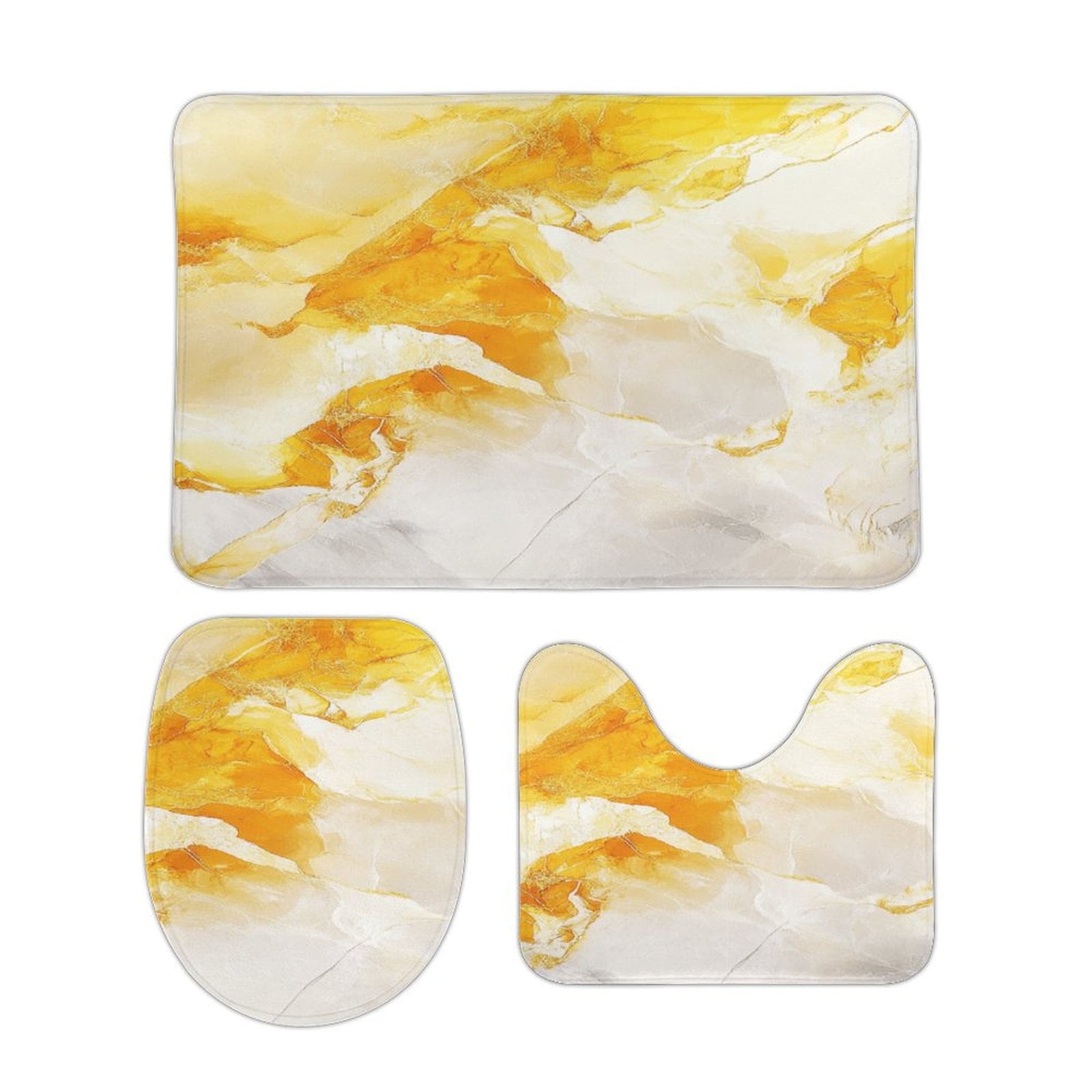 Colorful Marble (40) Bathroom Mats Set 3-piece Bath Mats , Washable ...