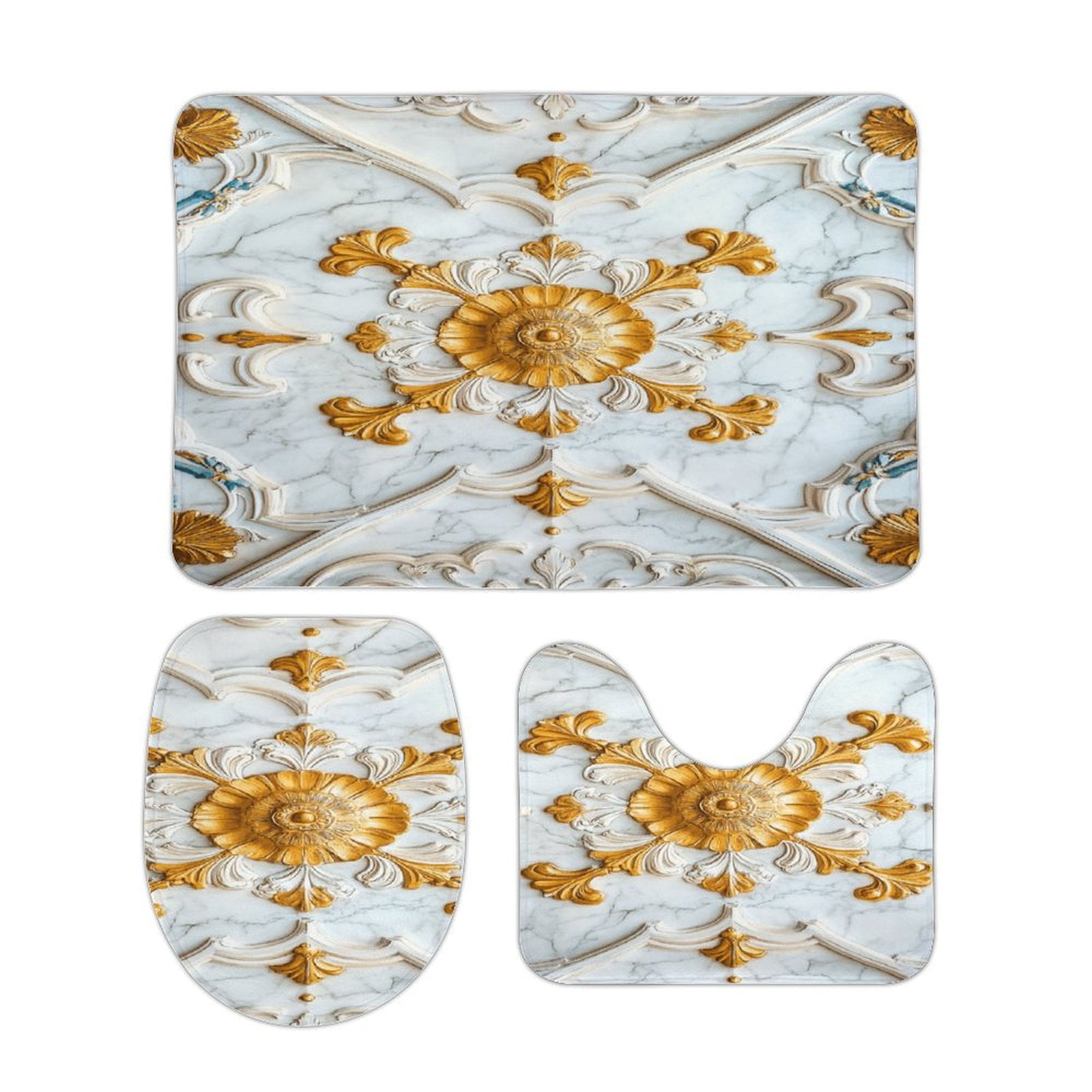 Colorful Marble (67) Bathroom Mats Set 3-piece Bath Mats , Washable ...